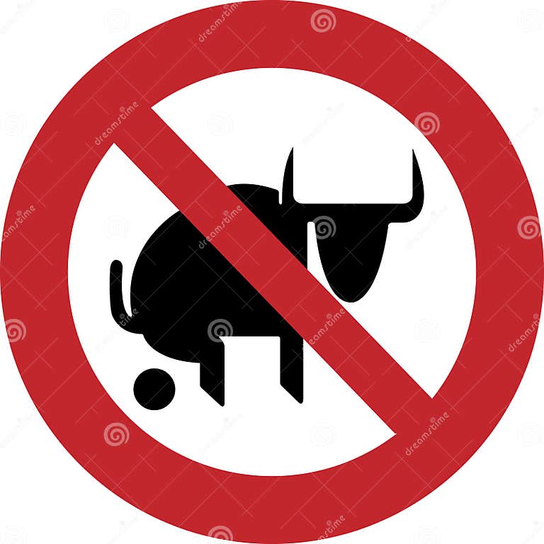 No bull pooping sign stock illustration. Illustration of isolated ...