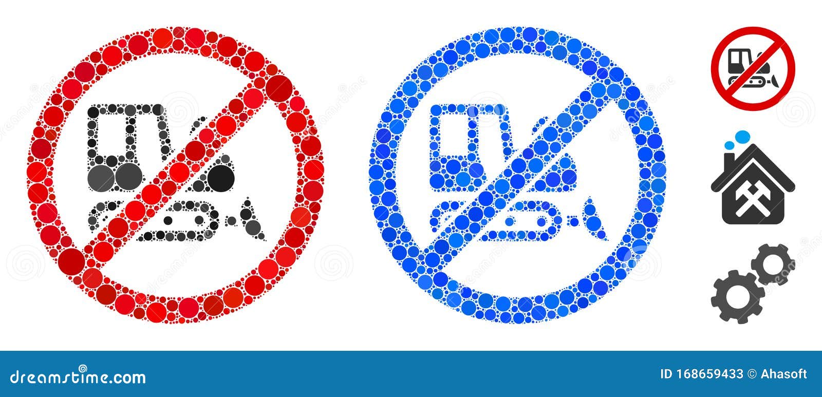 No Bulldozer Composition Icon of Round Dots Stock Vector - Illustration ...