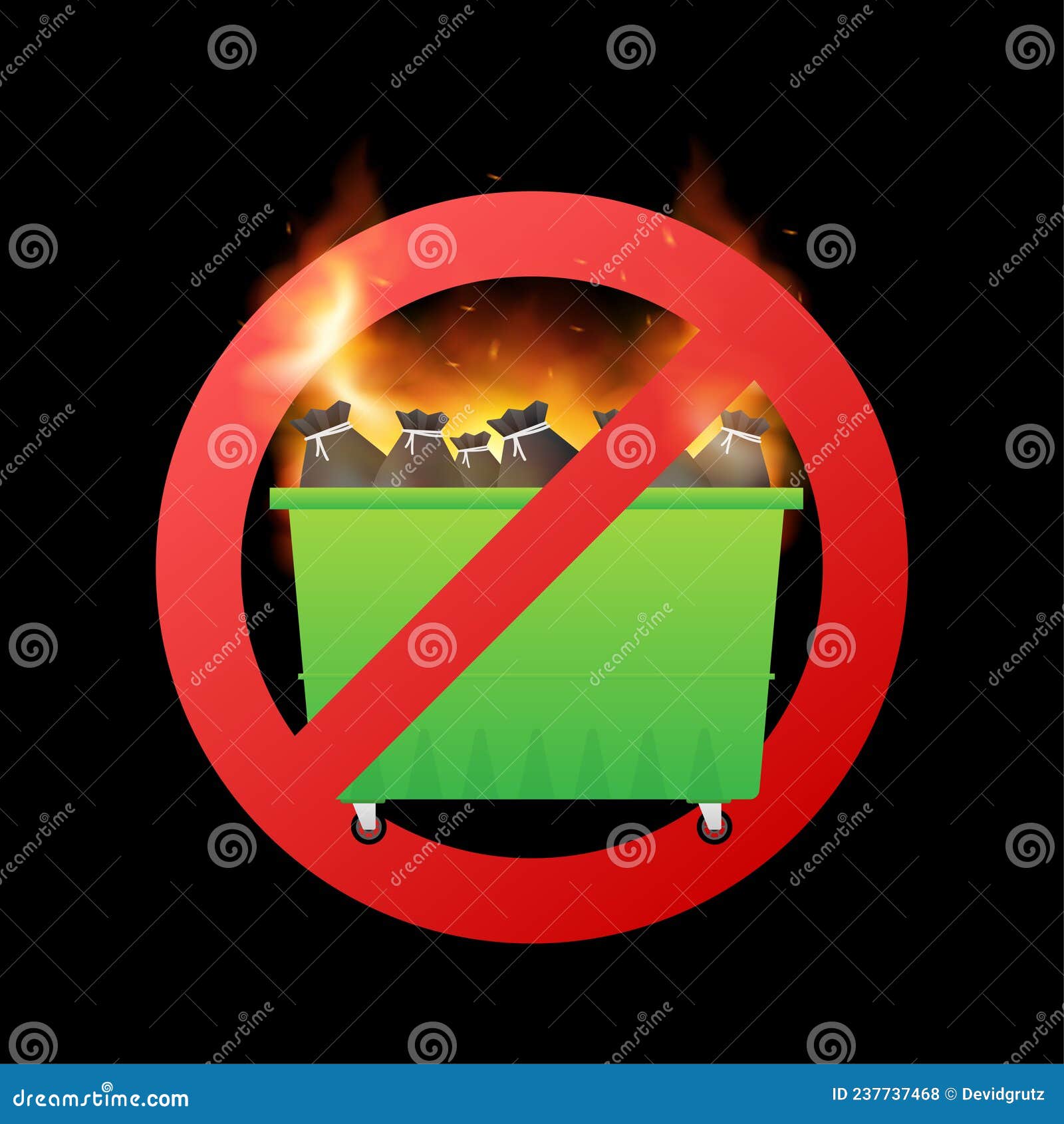 Garbage Burnt, Burn Waste Plastic Symbol, Pollution From Plastic In ...