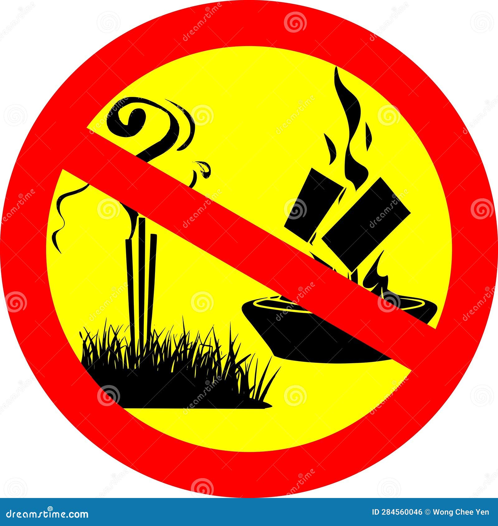 Burning Joss Stick. Wooden Incense Stick Holder Isolated On White ...