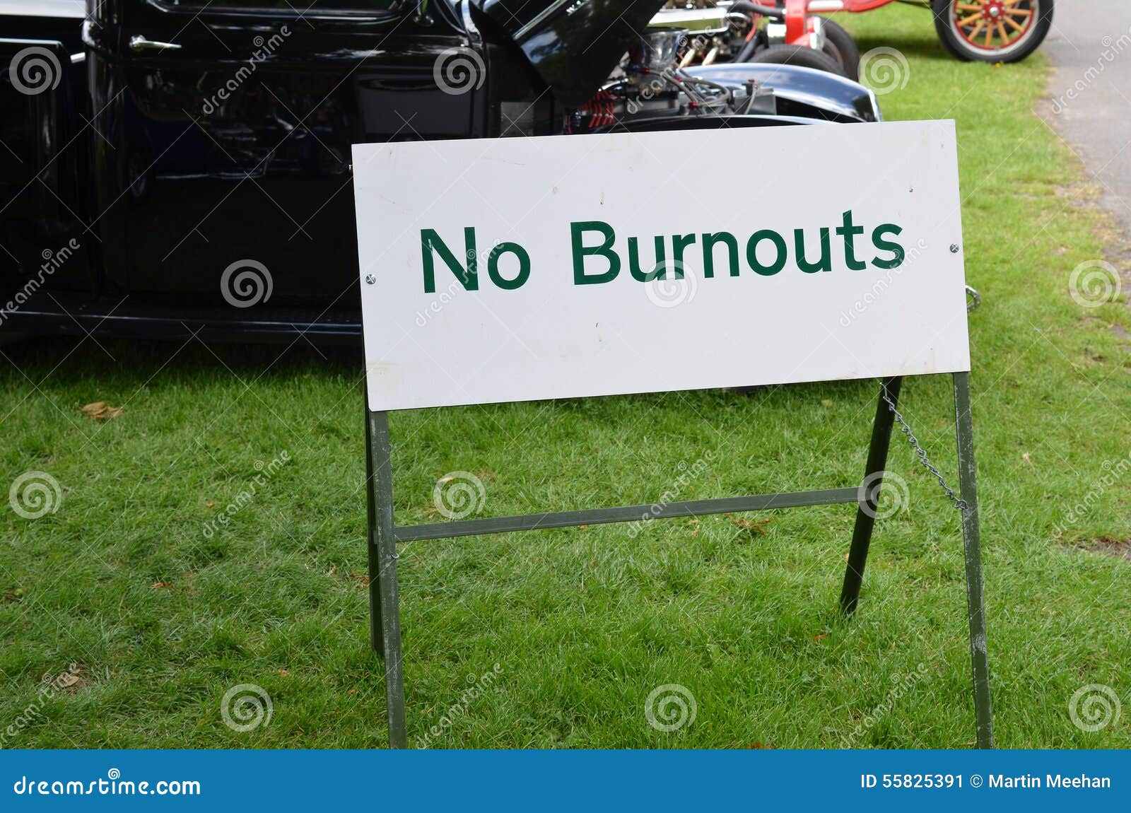 No Burnouts Sign at Car Meet. Stock Image - Image of dragster, race ...
