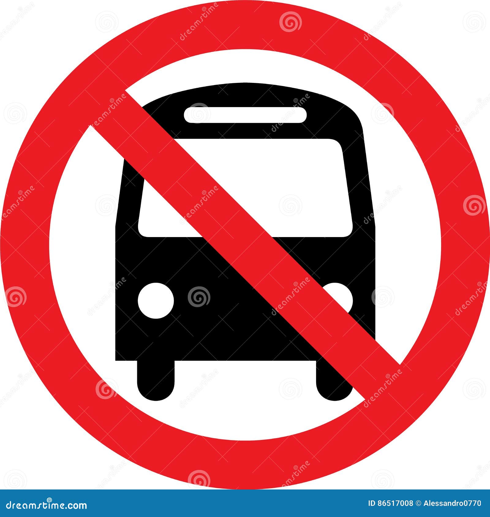 No bus sign stock illustration. Illustration of icon - 86517008