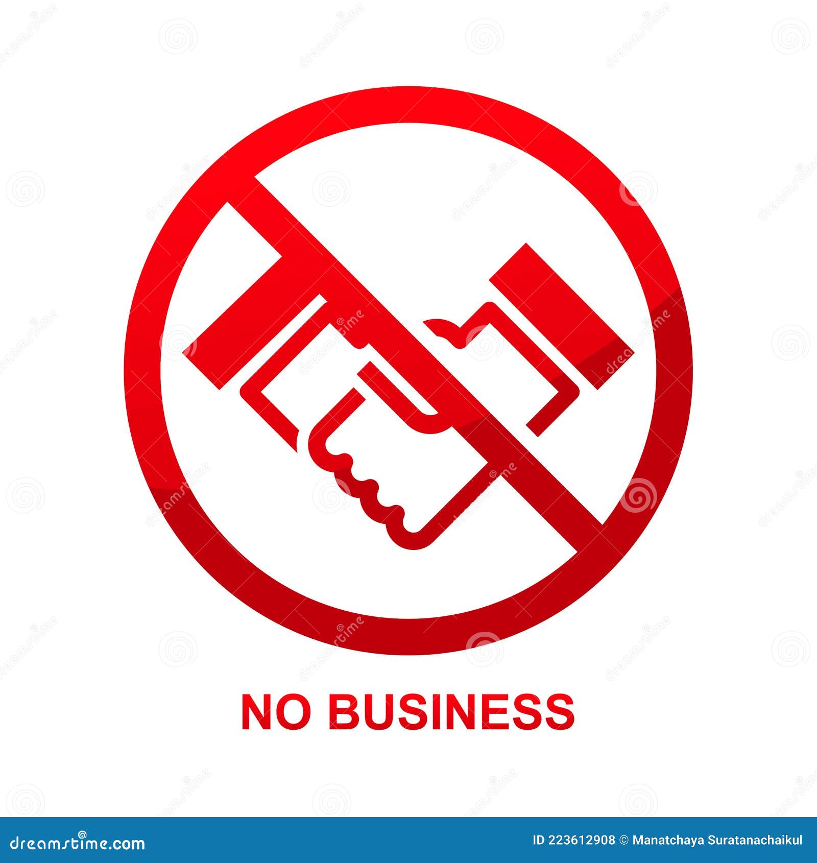 No Business Sign Isolated on White Background Stock Vector ...
