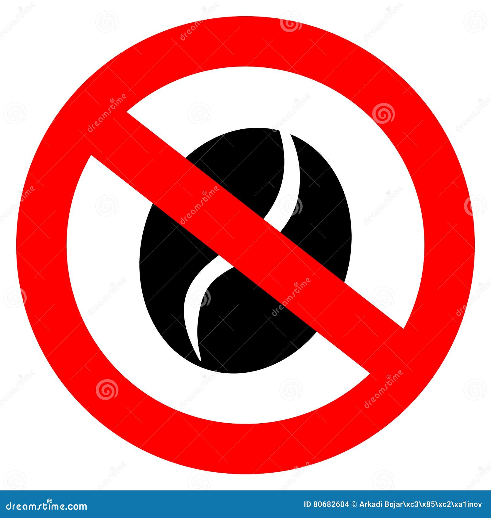 No caffeine sign stock vector. Illustration of emblem - 80682604