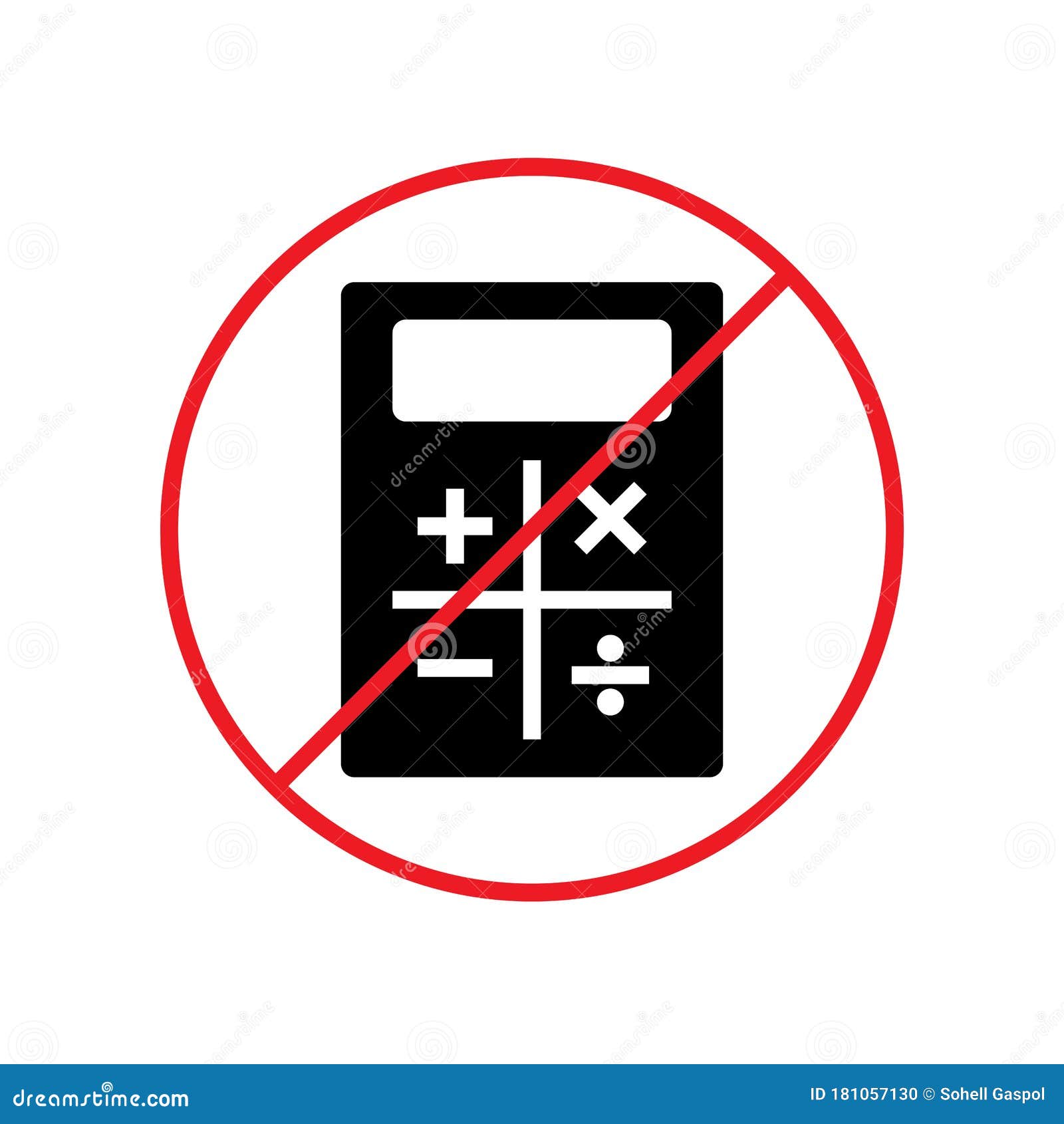 No Calculator Icon Design Vector Stock Vector - Illustration of graphic ...