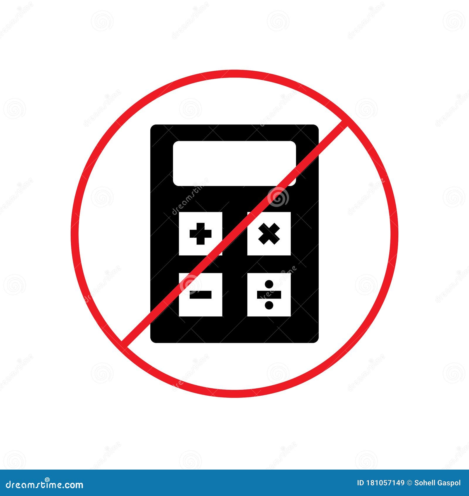 No Calculator Icon Design Vector Stock Vector - Illustration of ...
