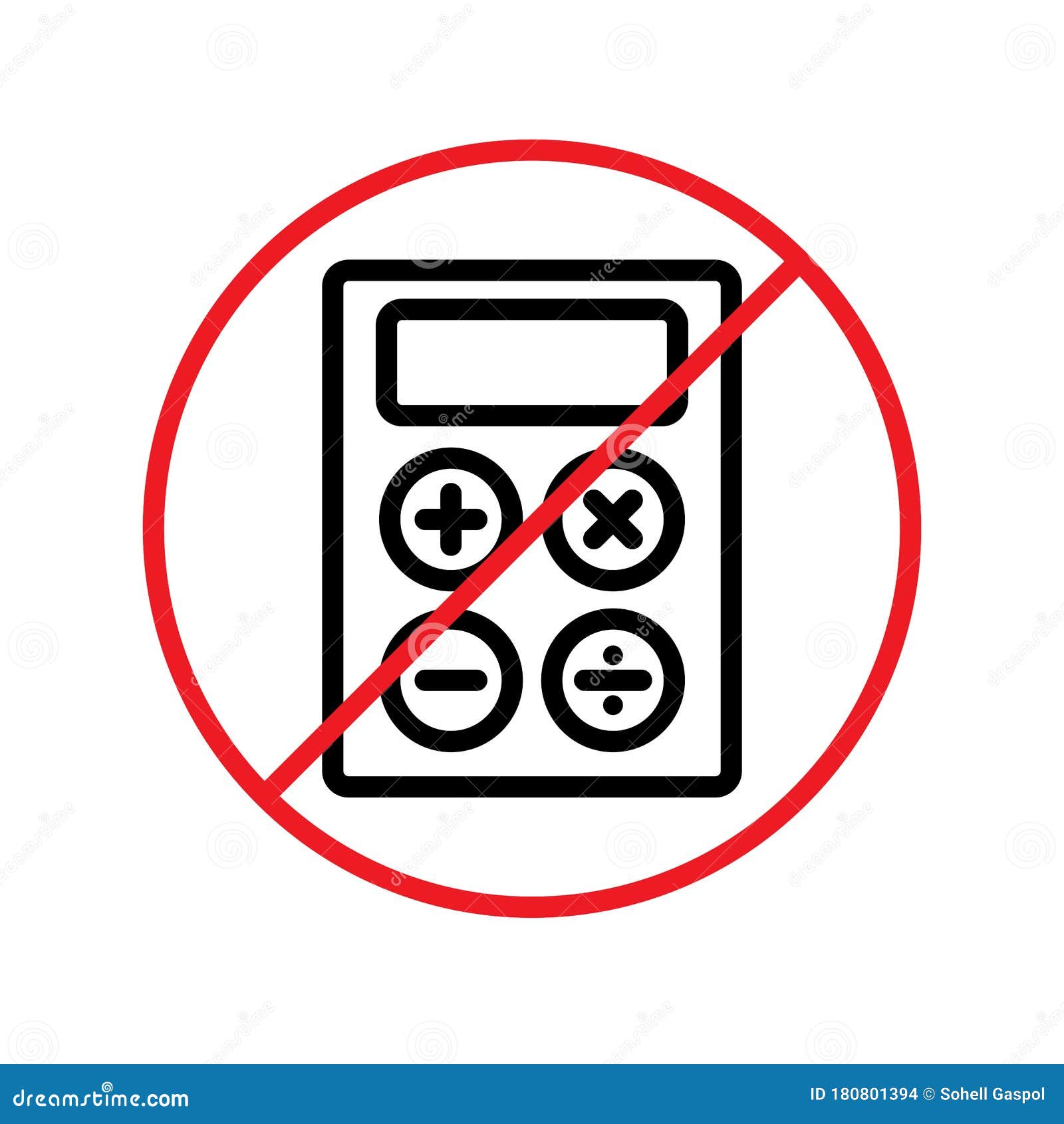 No Calculator Simple Icon Vector Stock Vector - Illustration of ...