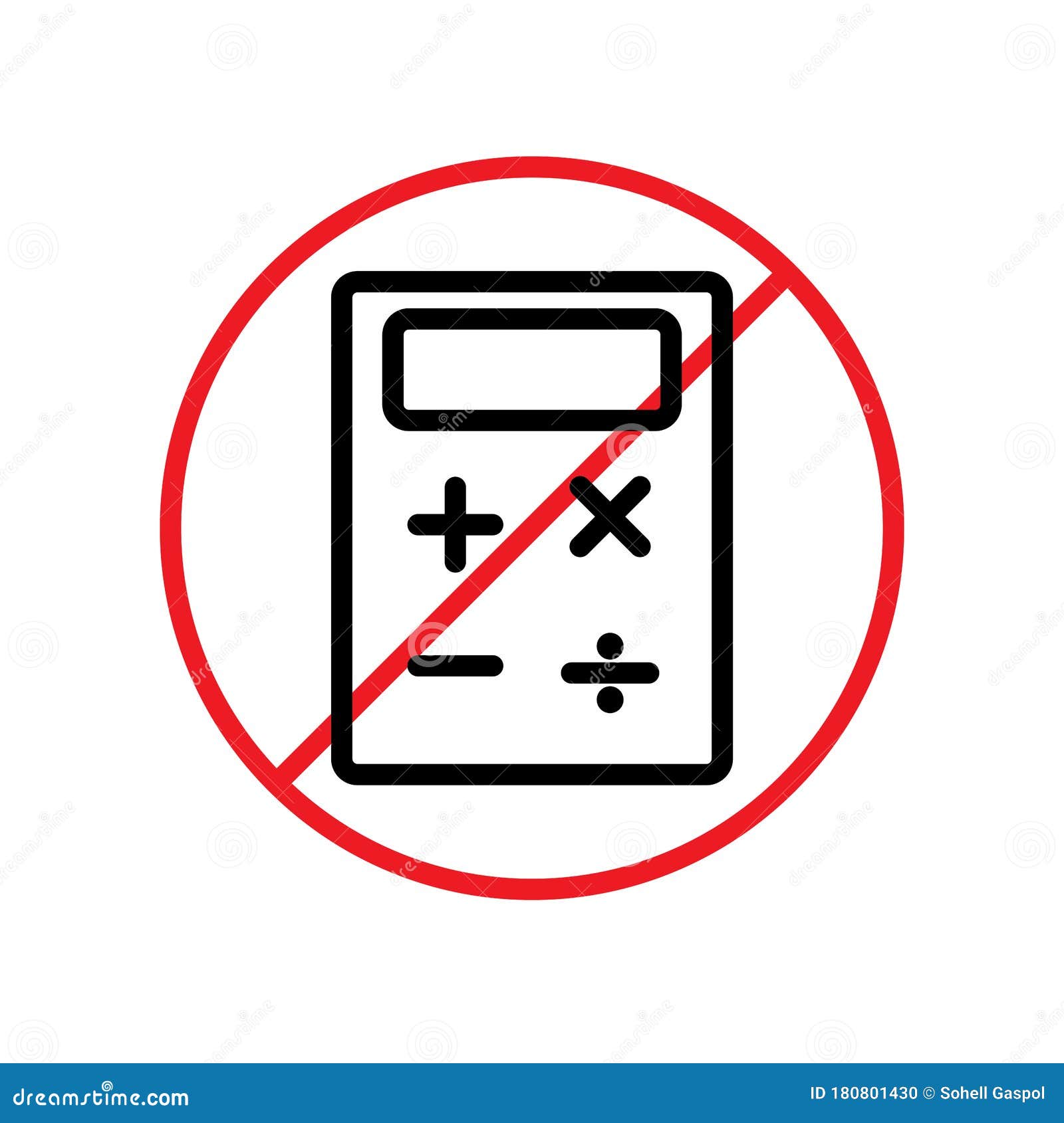 No Calculator Simple Icon Vector Stock Vector - Illustration of ...