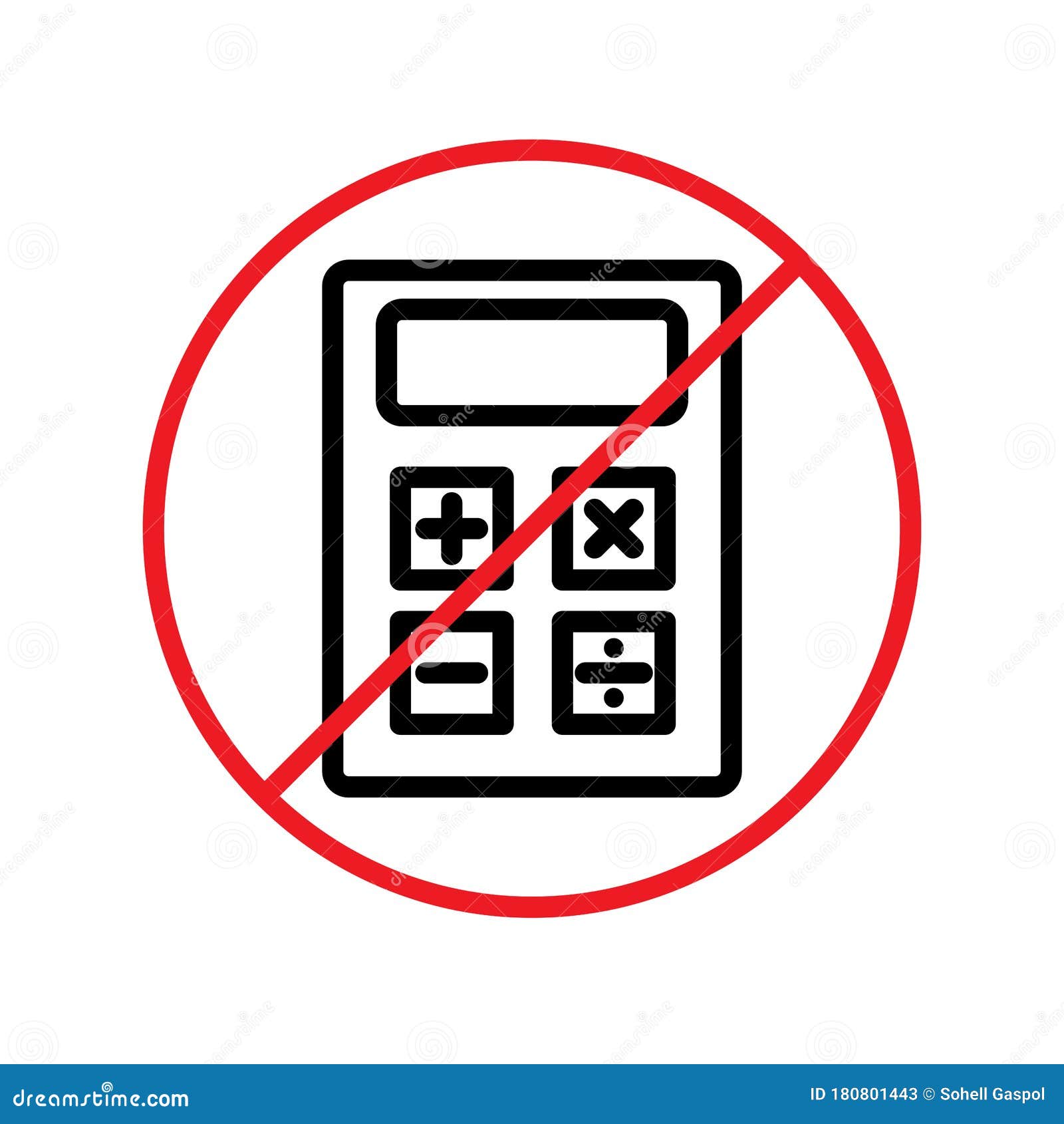 No Calculator Simple Icon Vector Stock Vector - Illustration of icon ...
