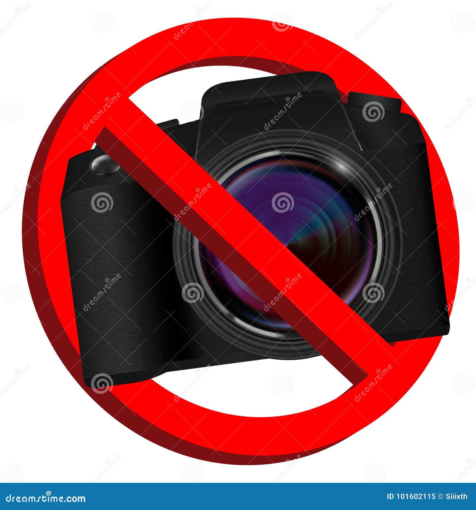 No Camera Prohibition Signs on White Background Stock Vector ...