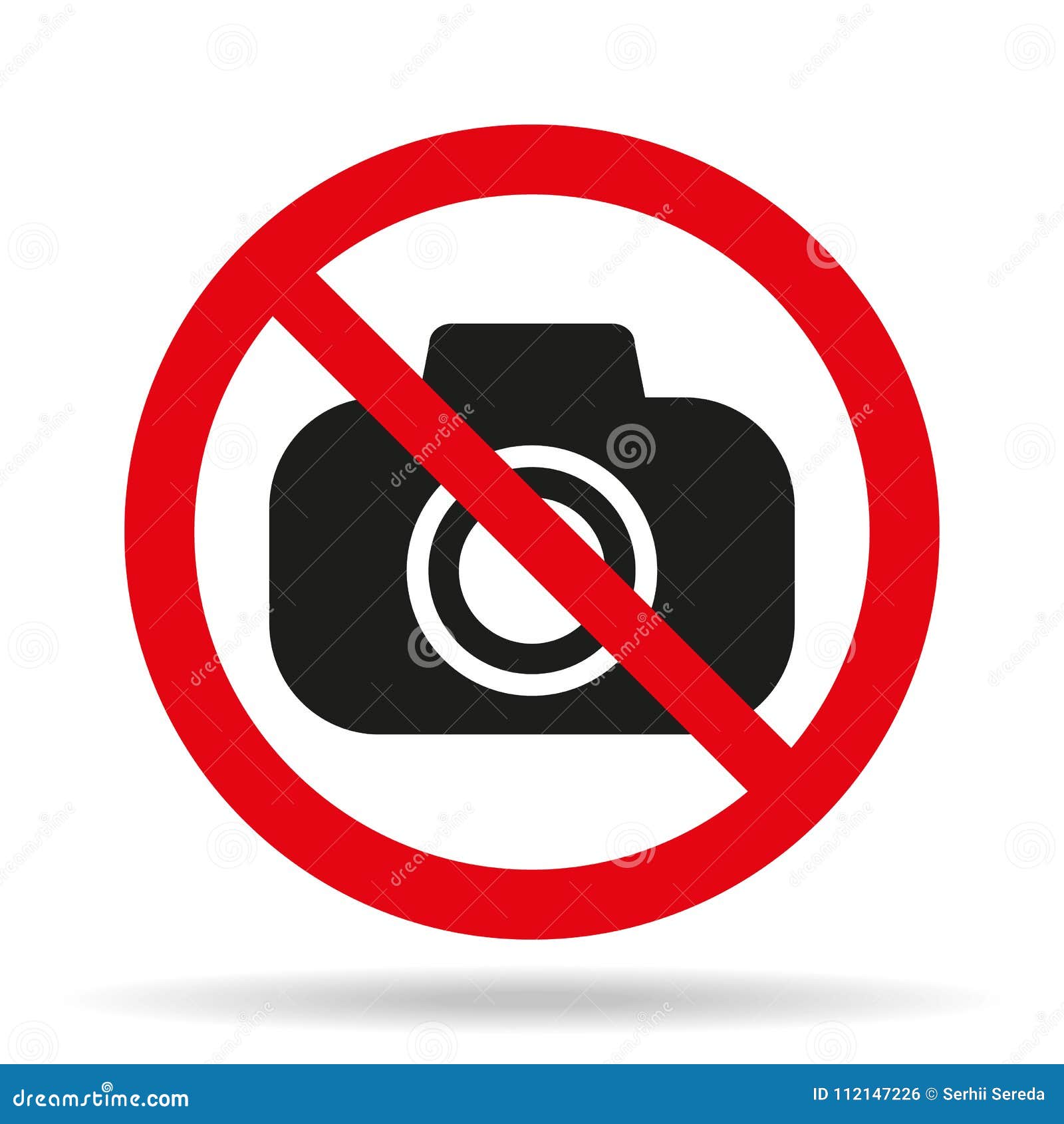 No Camera Sign Icon on White Background. Stock Illustration ...