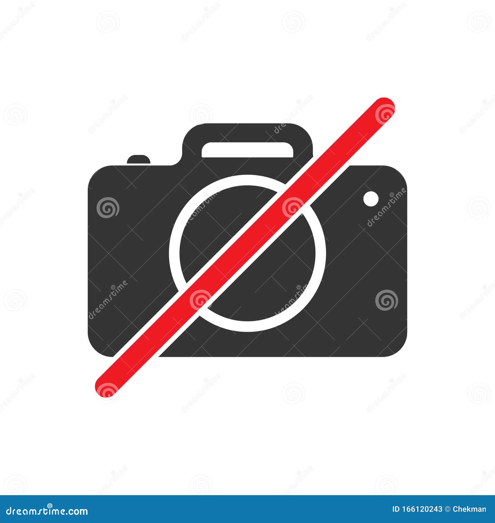 No Camera Sign on White Background Stock Illustration - Illustration of ...