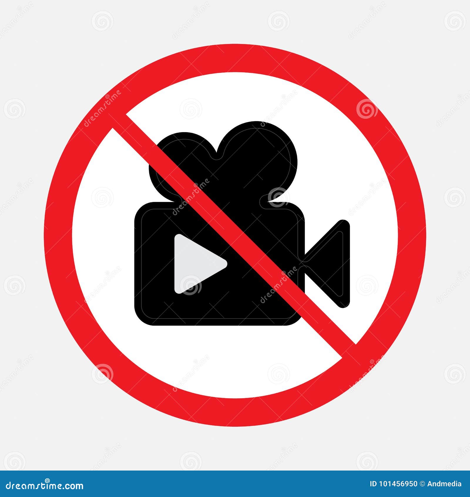 No Camera Symbol on White Background. Stock Vector - Illustration of ...