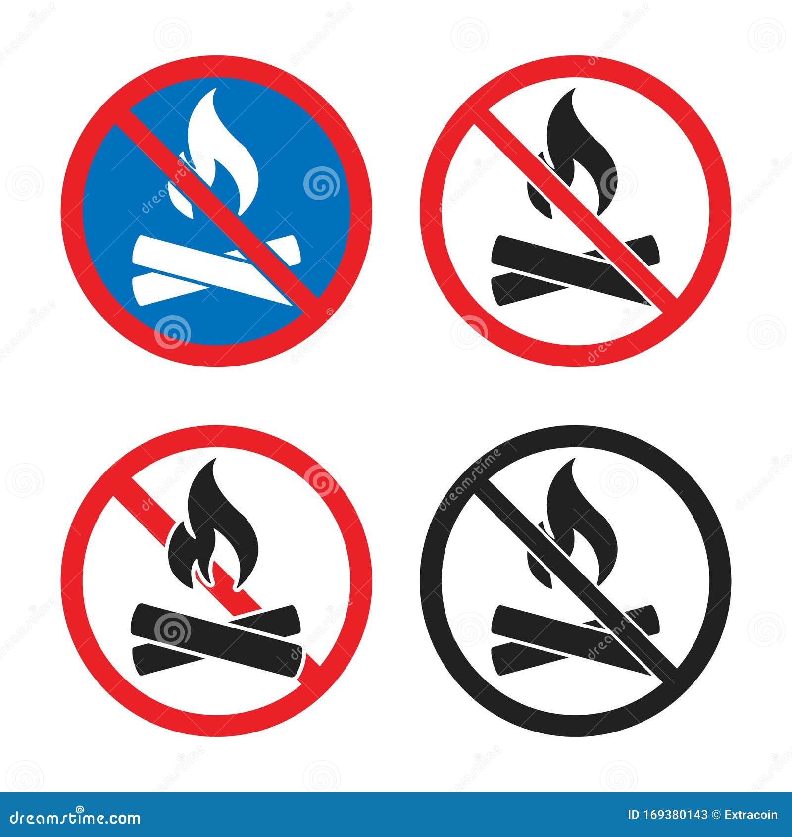 No Fire Sign, No Campfire Allowed in this Area Stock Vector ...