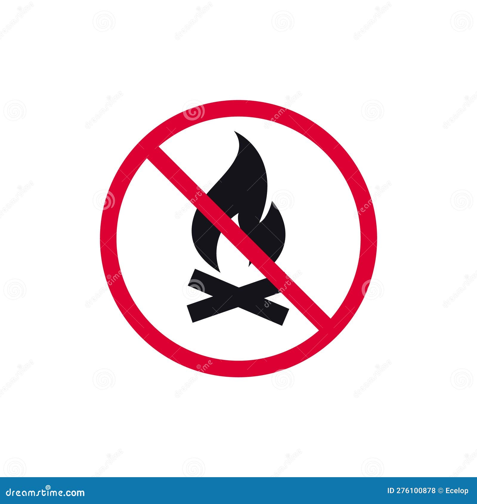 No Campfired, No Fire Symbol, Prohibition Sign. Flat Vector ...