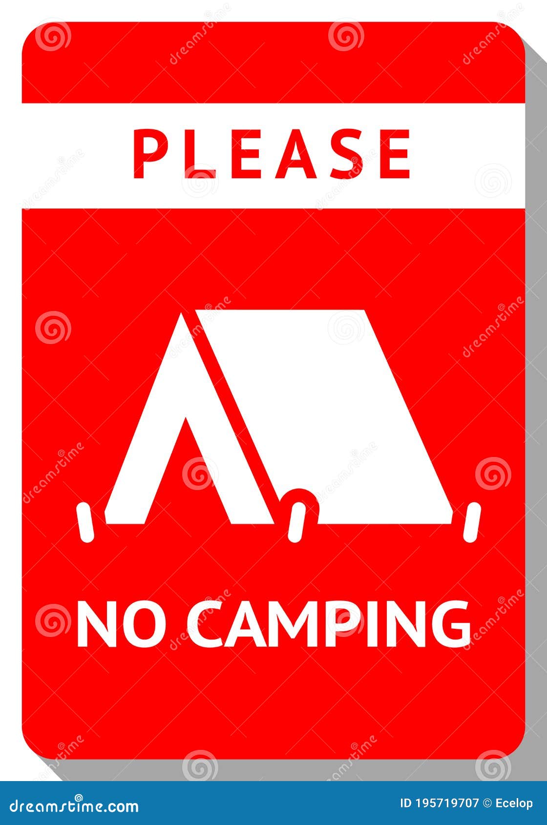 No Camping, Modern Sticker, Ready To Print Stock Vector - Illustration ...