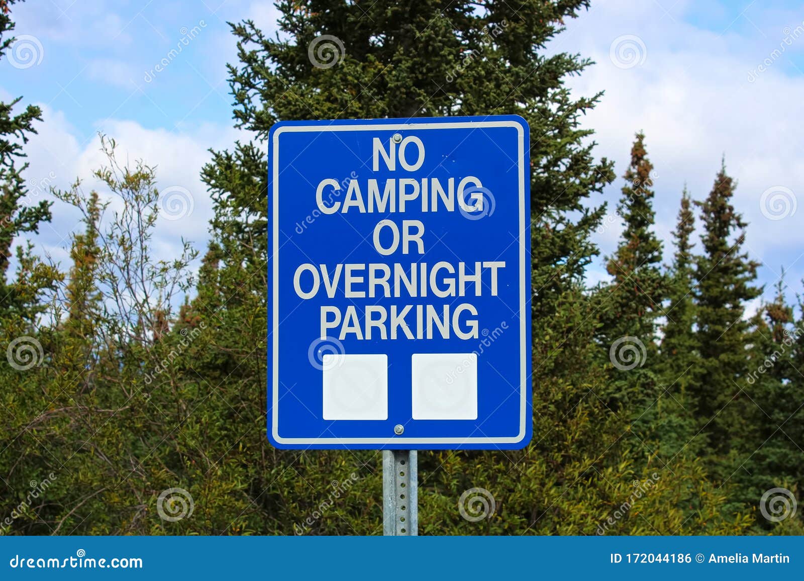 A No Camping or Overnight Parking Sign Stock Photo - Image of rules ...