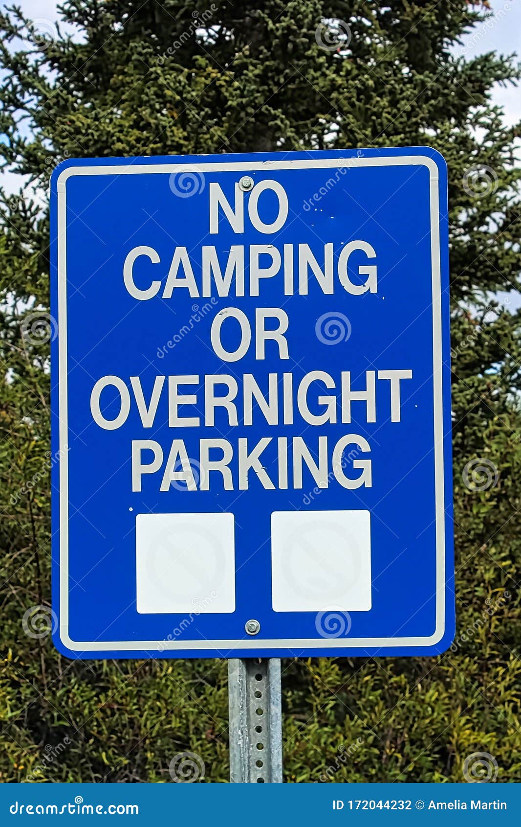 A No Camping or Overnight Parking Sign Stock Photo - Image of ...