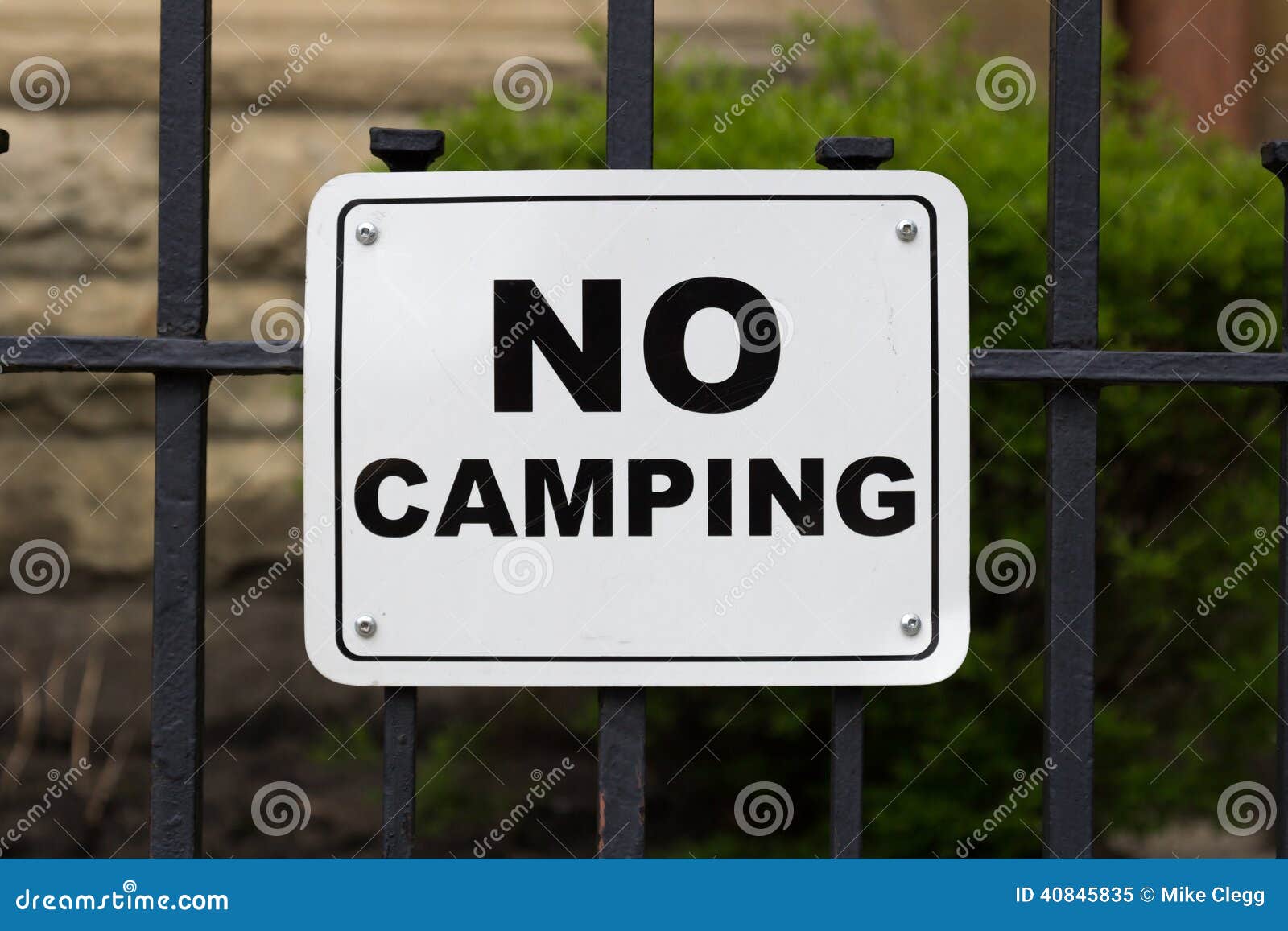 No Camping Sign stock image. Image of message, white - 40845835