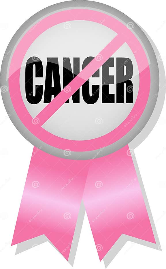 No Cancer Button and Ribbon Stock Vector - Illustration of conquer ...