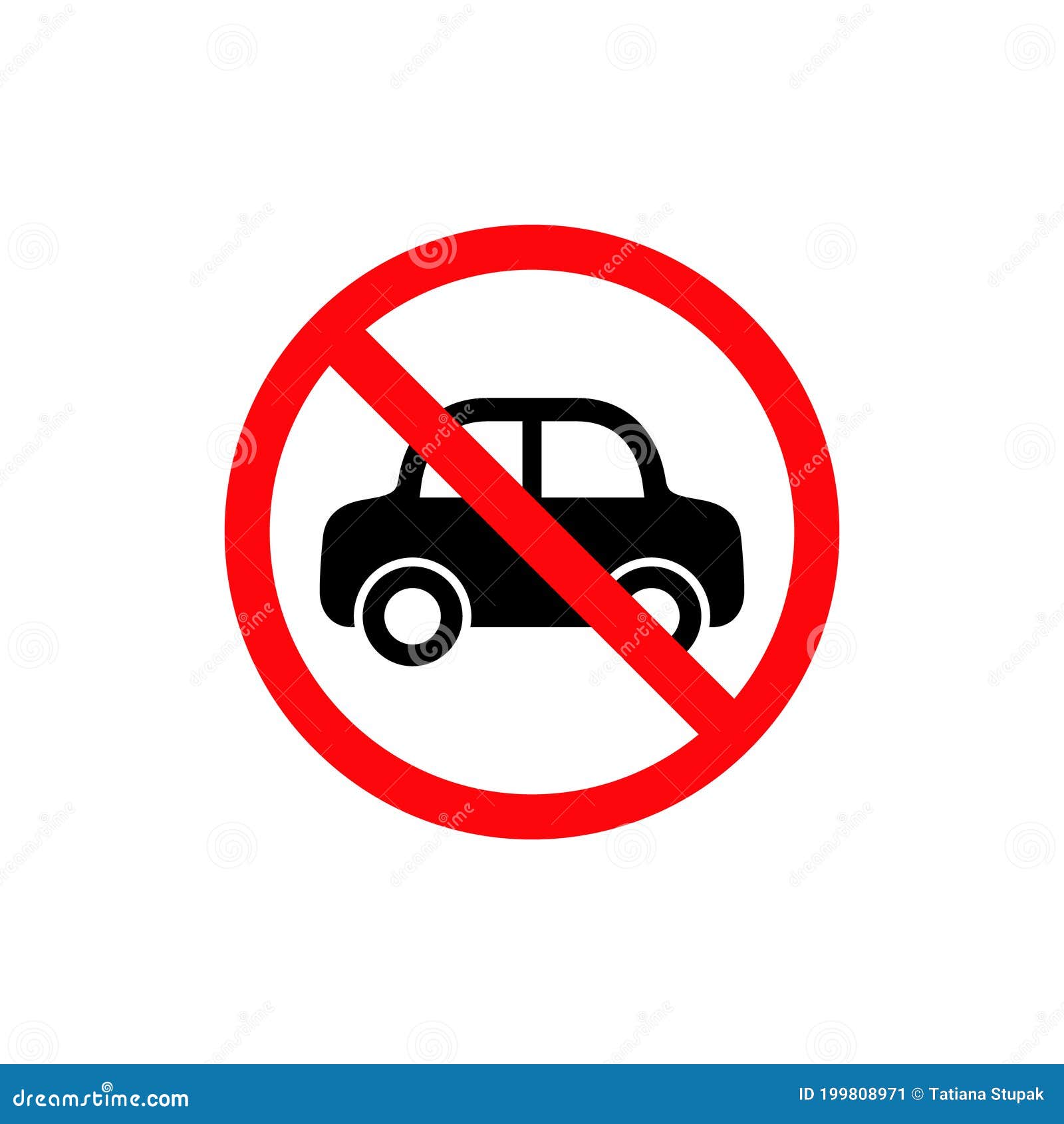 No Car Sign. Vector Isolated No Parking Symbol Stock Vector ...