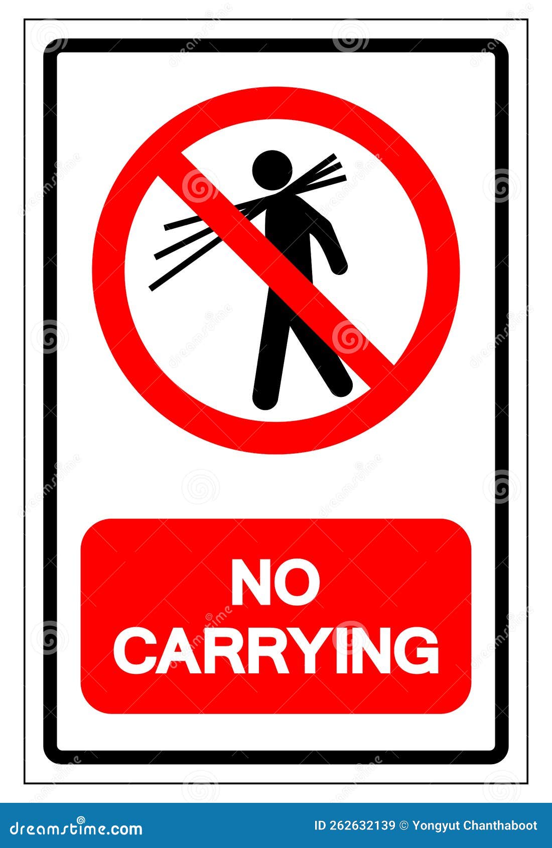 No Carrying Symbol Sign, Vector Illustration, Isolate on White ...