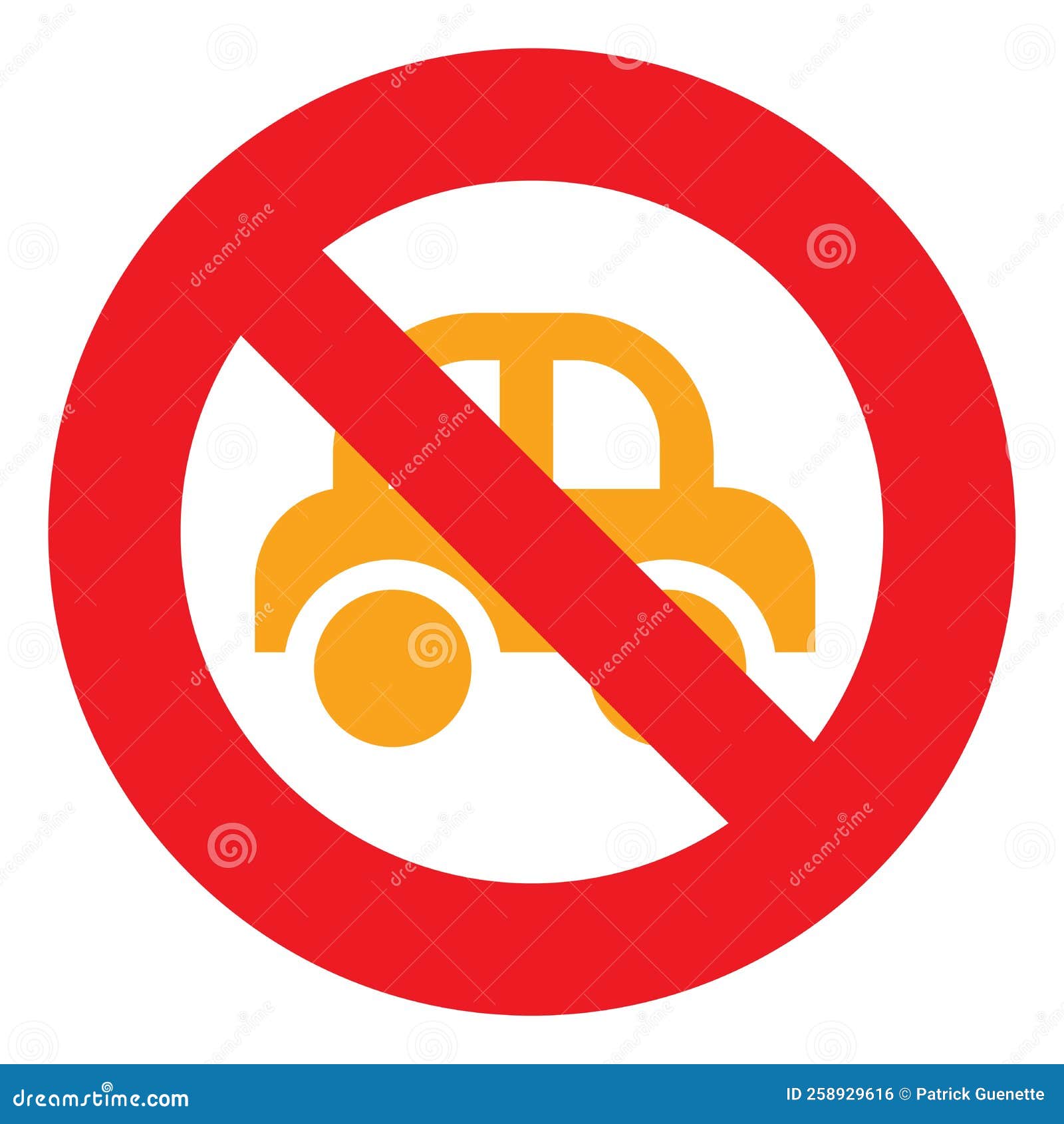 No cars allowed, icon stock vector. Illustration of white - 258929616
