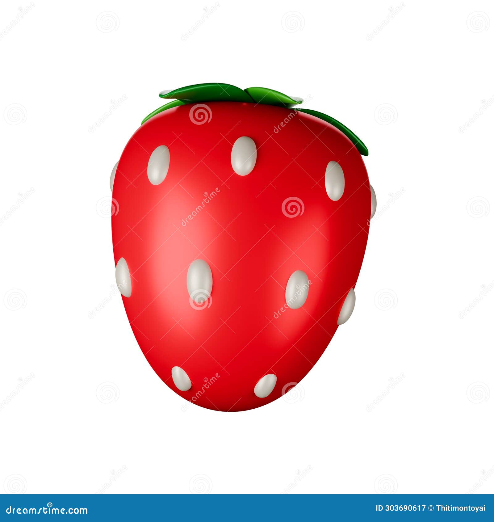 Cartoon Style Strawberry 3D. Stock Illustration - Illustration of ...