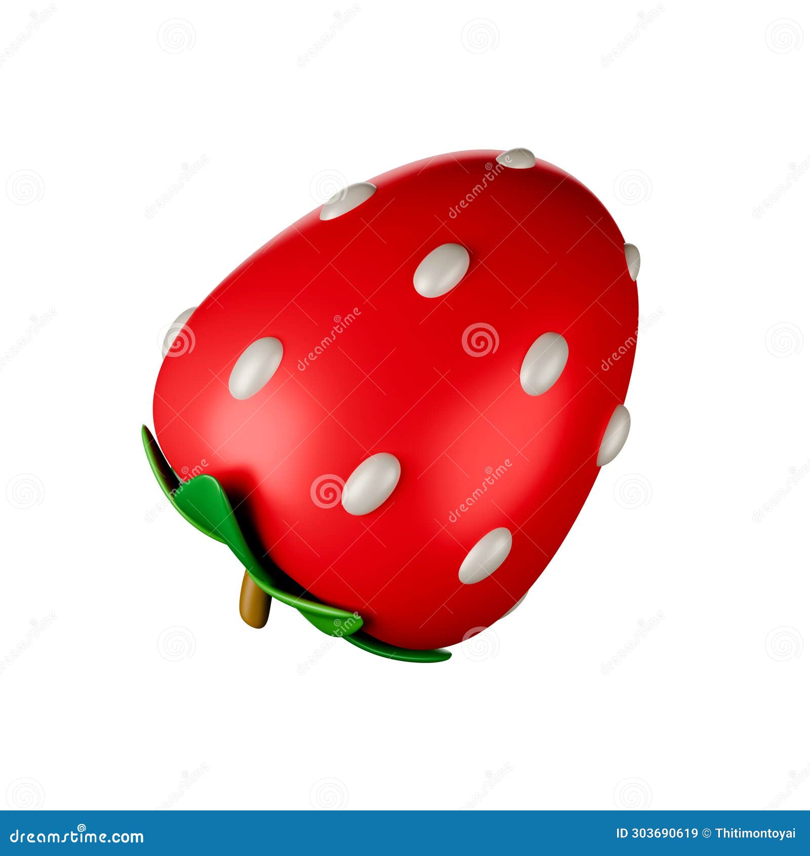 Cartoon Style Strawberry 3D. Stock Illustration - Illustration of icon ...
