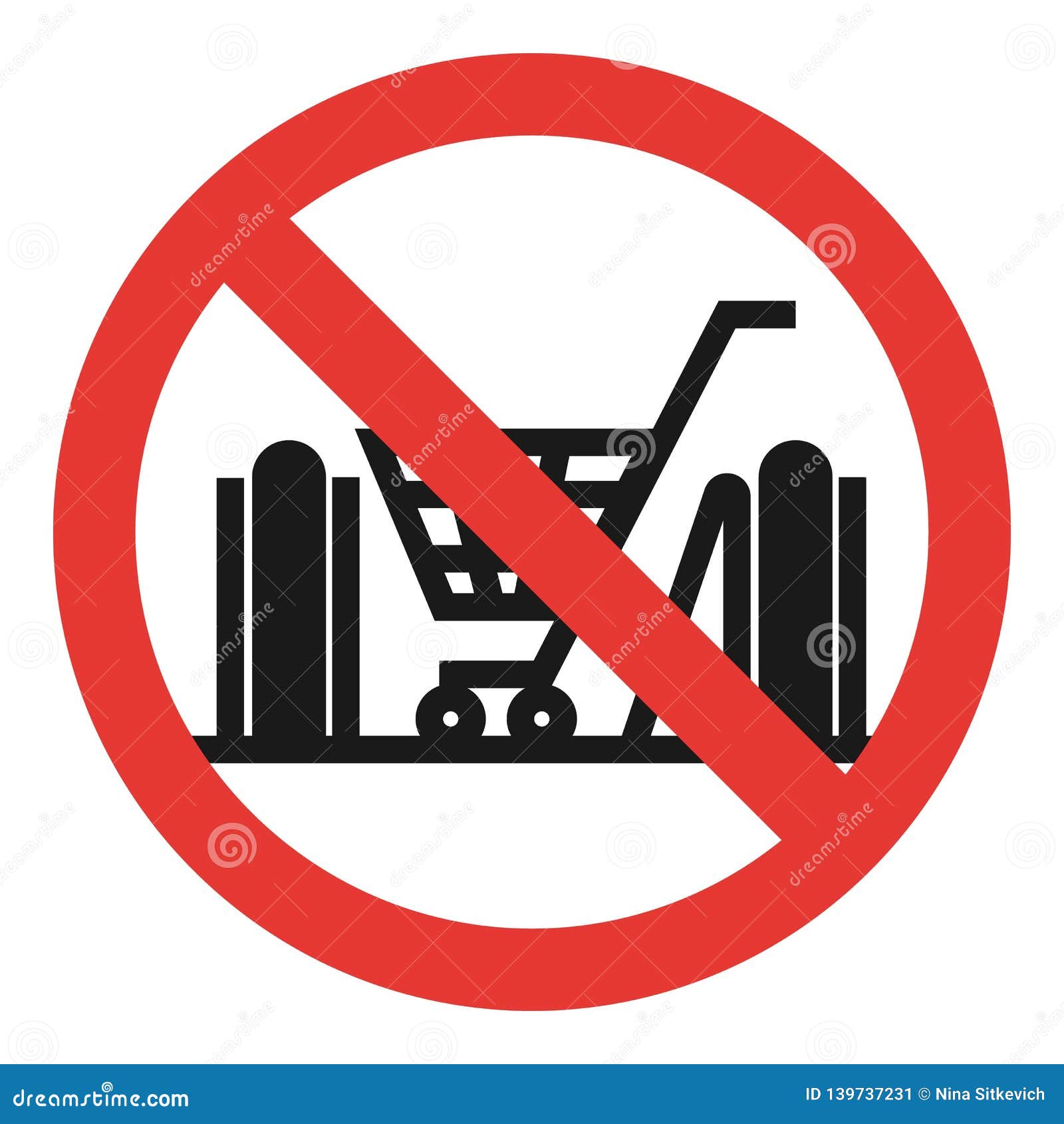 No Carts Escalator Icon, Simple Style Stock Vector - Illustration of ...