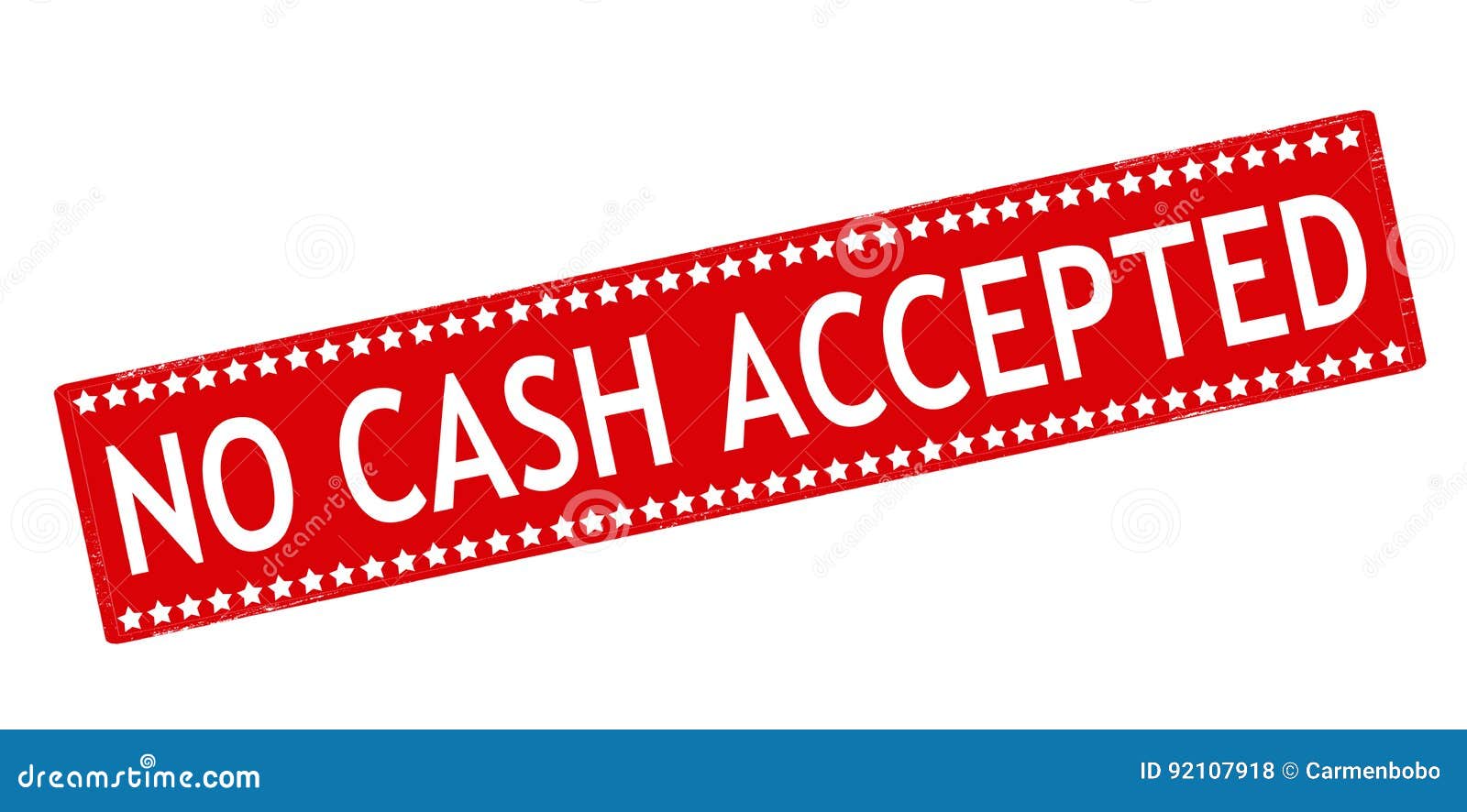 No cash accepted stock illustration. Illustration of stamp - 92107918