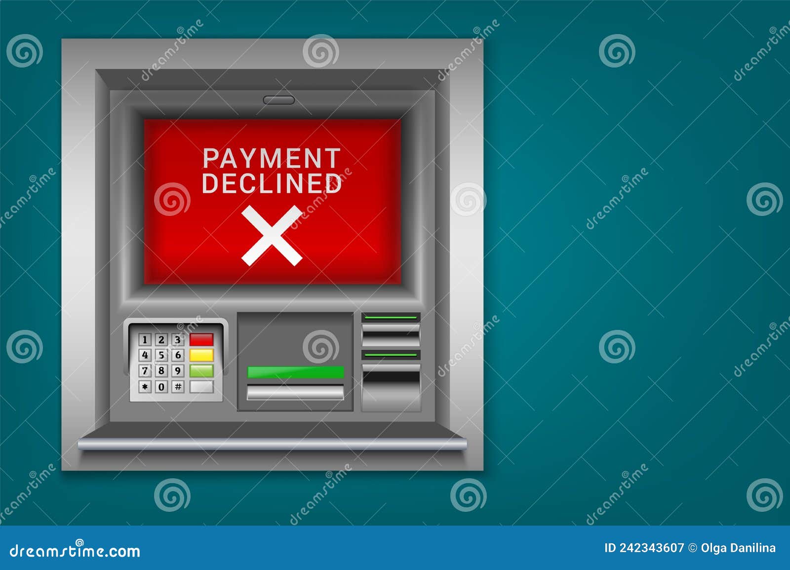 Declined Payment Credit Card Vector Stock Icon Set. Concept Of ...