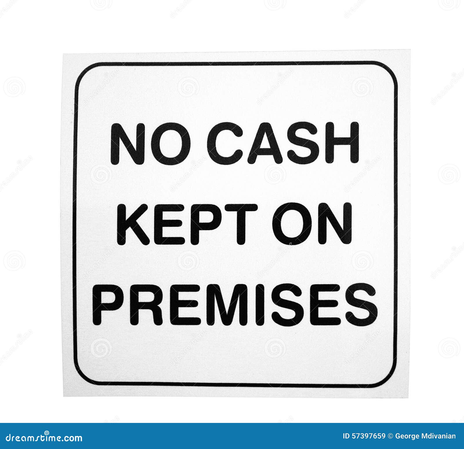 No Cash Sign
