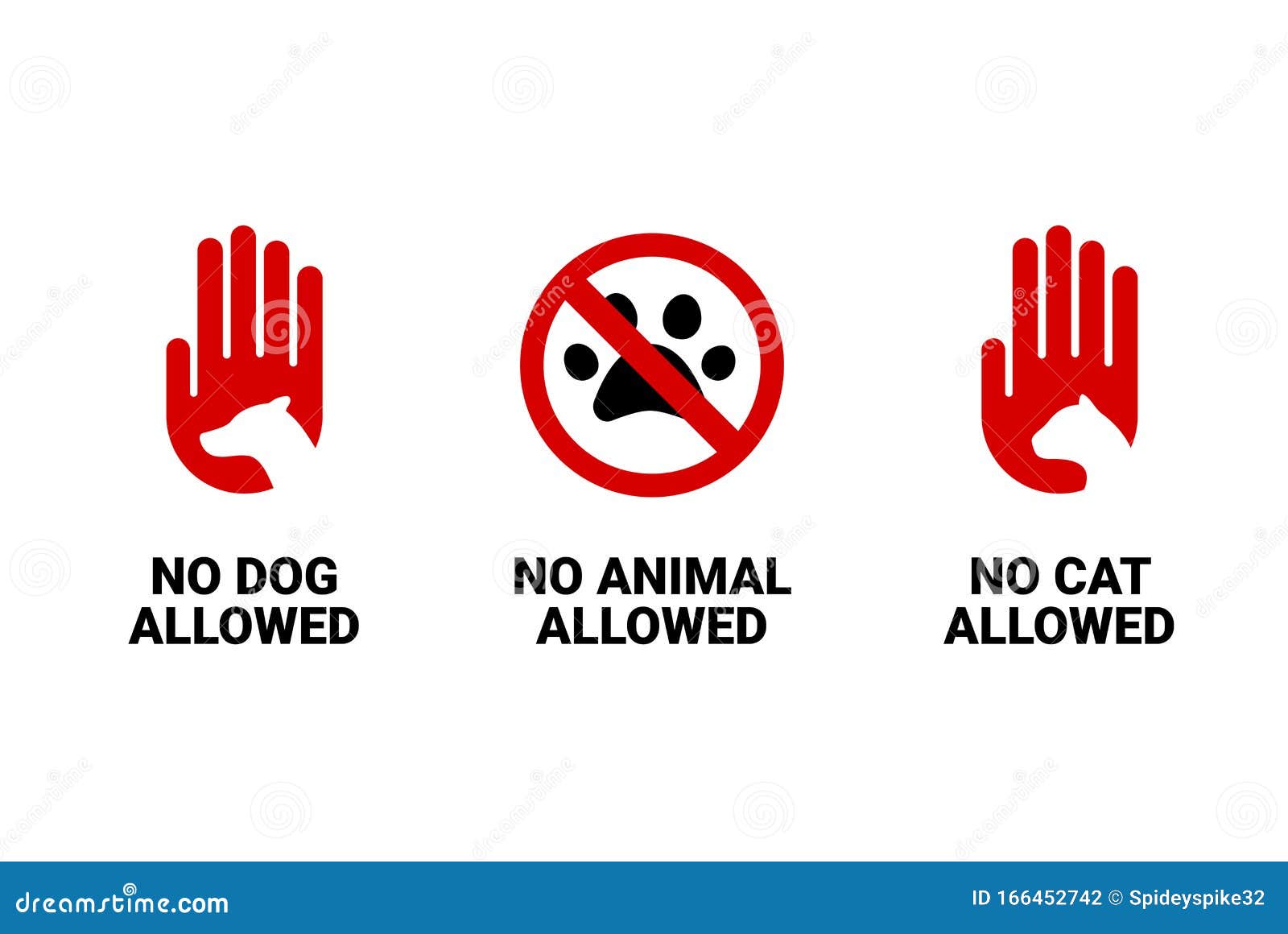 No Cat and Dog Allowed. Vector Sign Stock Vector - Illustration of ...