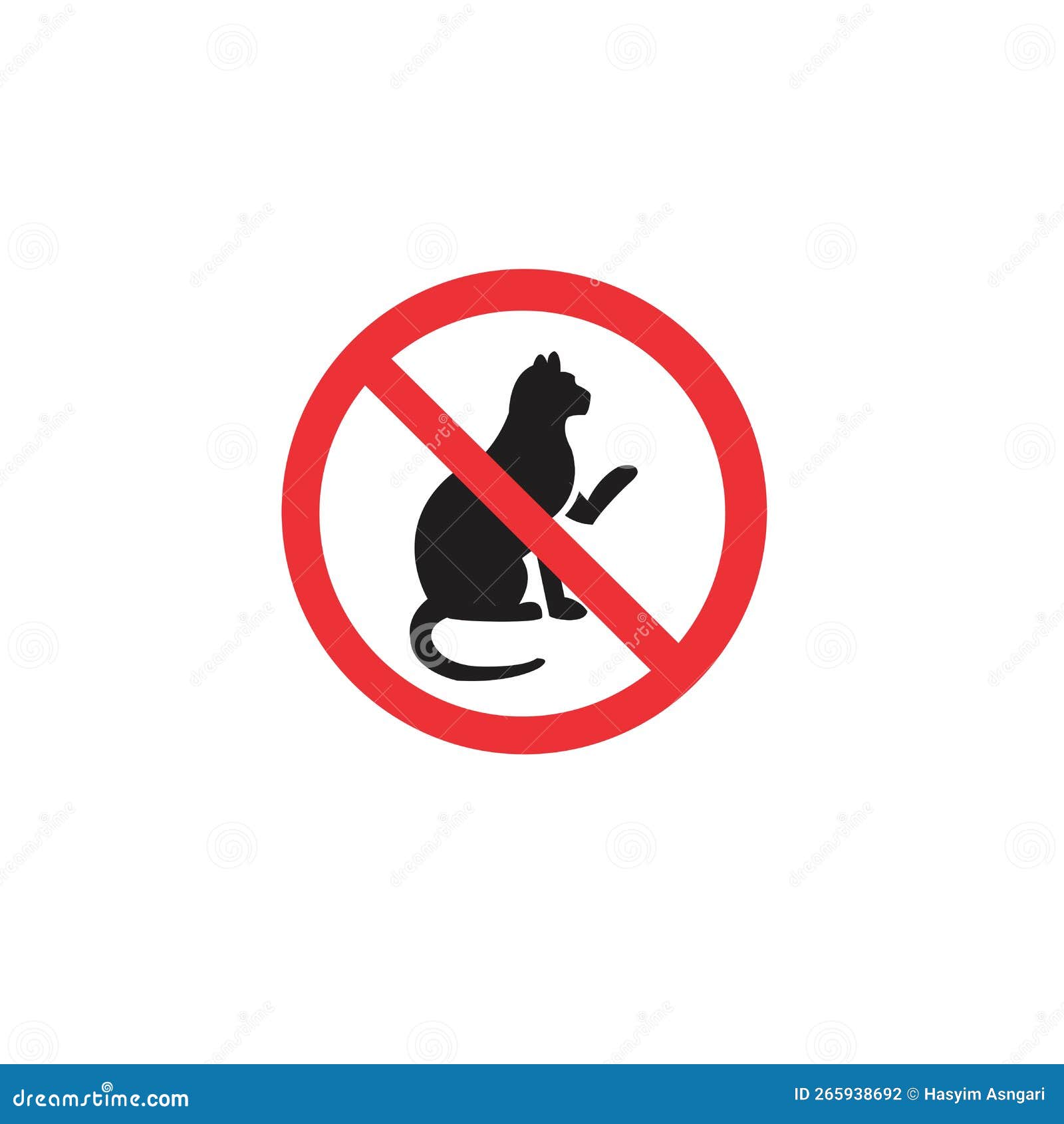 No Cat Sign Vector on Circle Stock Vector - Illustration of woman, road ...