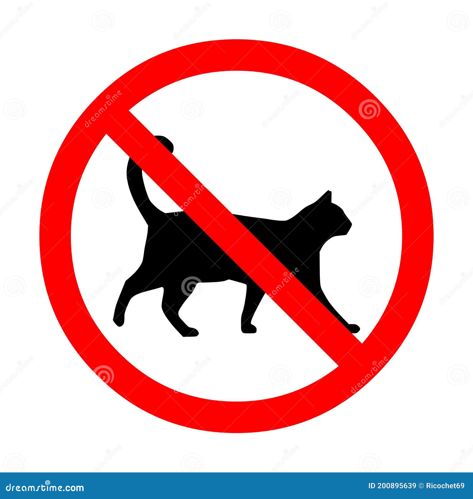 No cats allowed sign stock illustration. Illustration of icon - 200895639