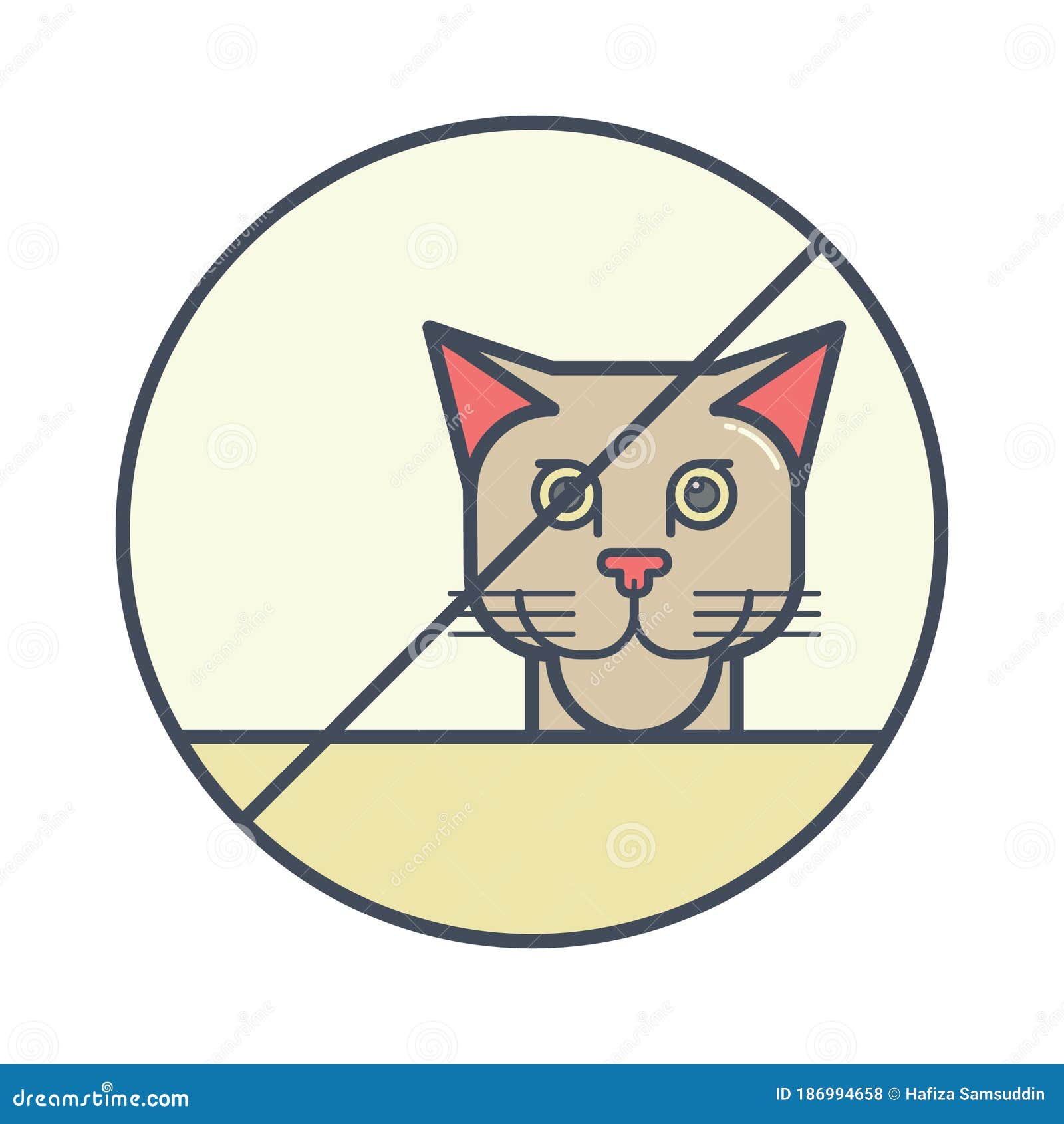 No Cats Allowed. Vector Illustration Decorative Design Stock Vector ...