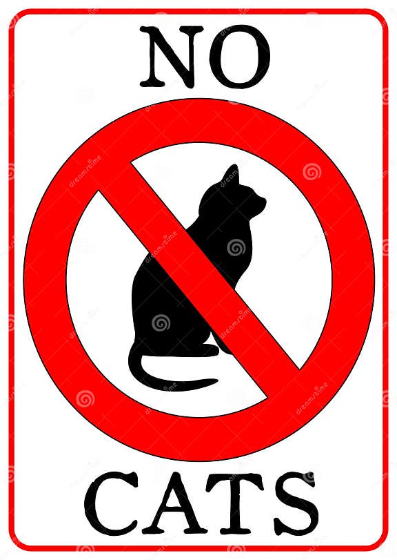 No Cats Sign stock illustration. Illustration of annonce - 6418418