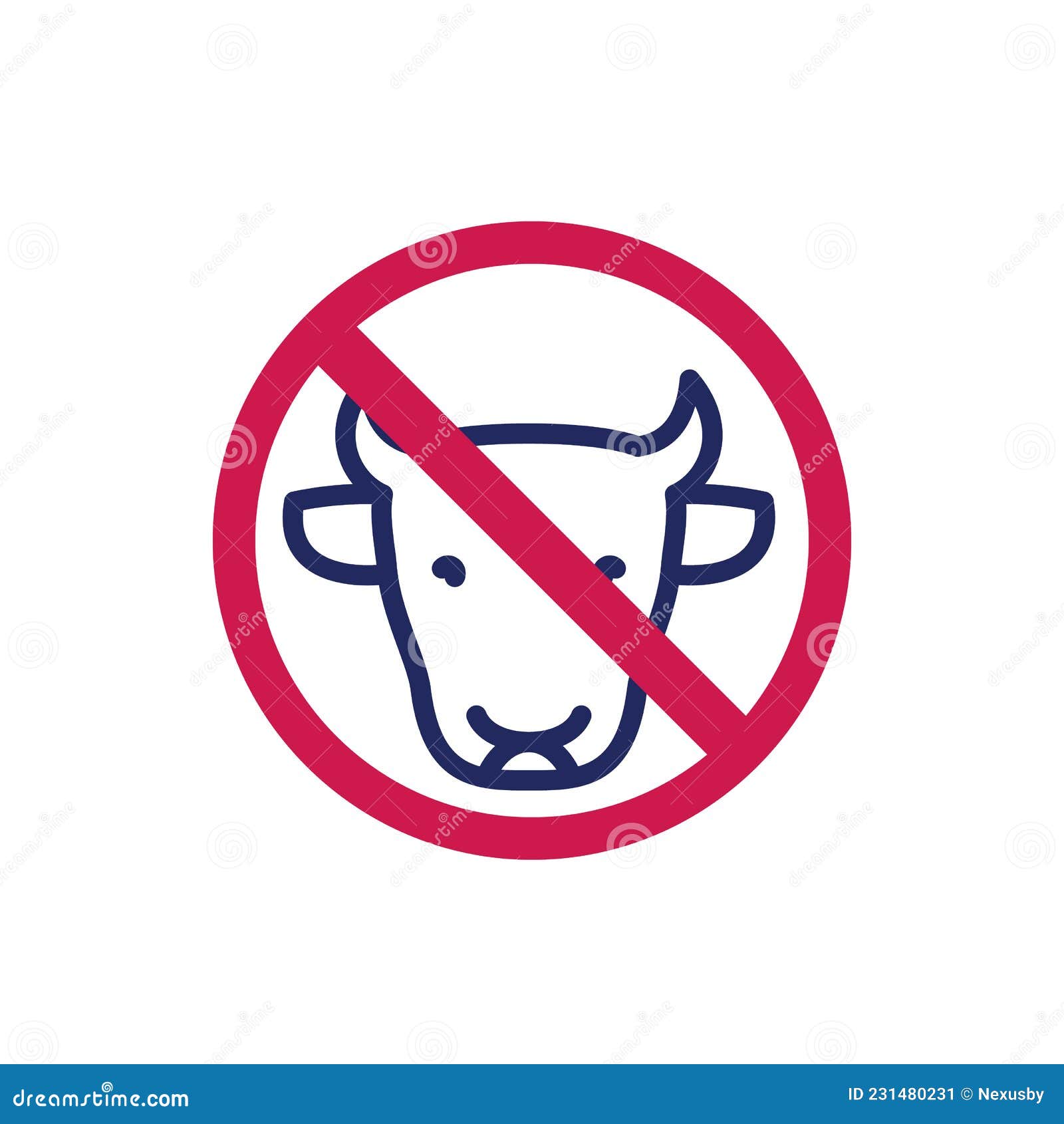 No Cattle or Cows Vector Sign Stock Vector - Illustration of ...