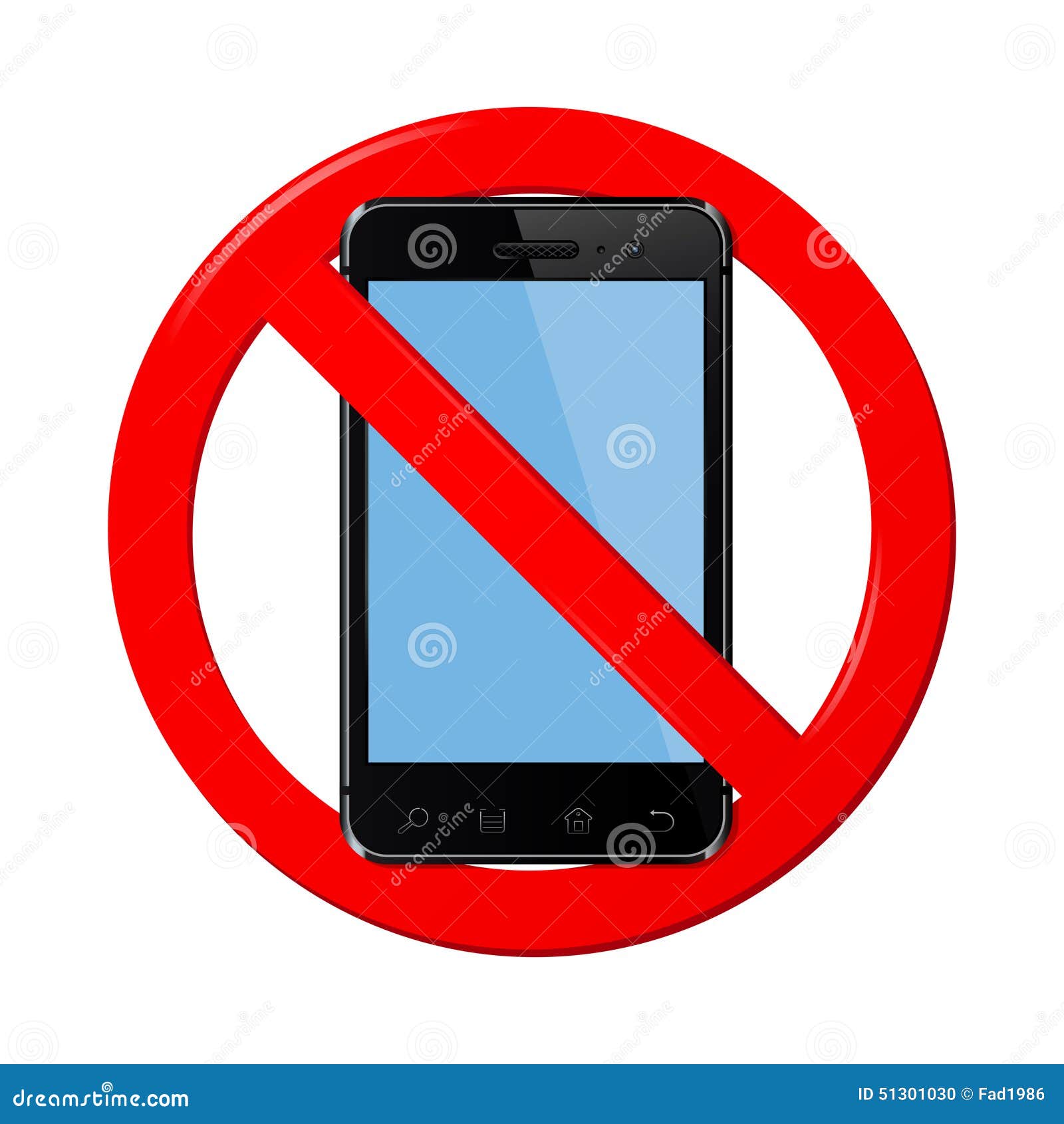 No cell phone sign stock vector. Illustration of circular - 51301030