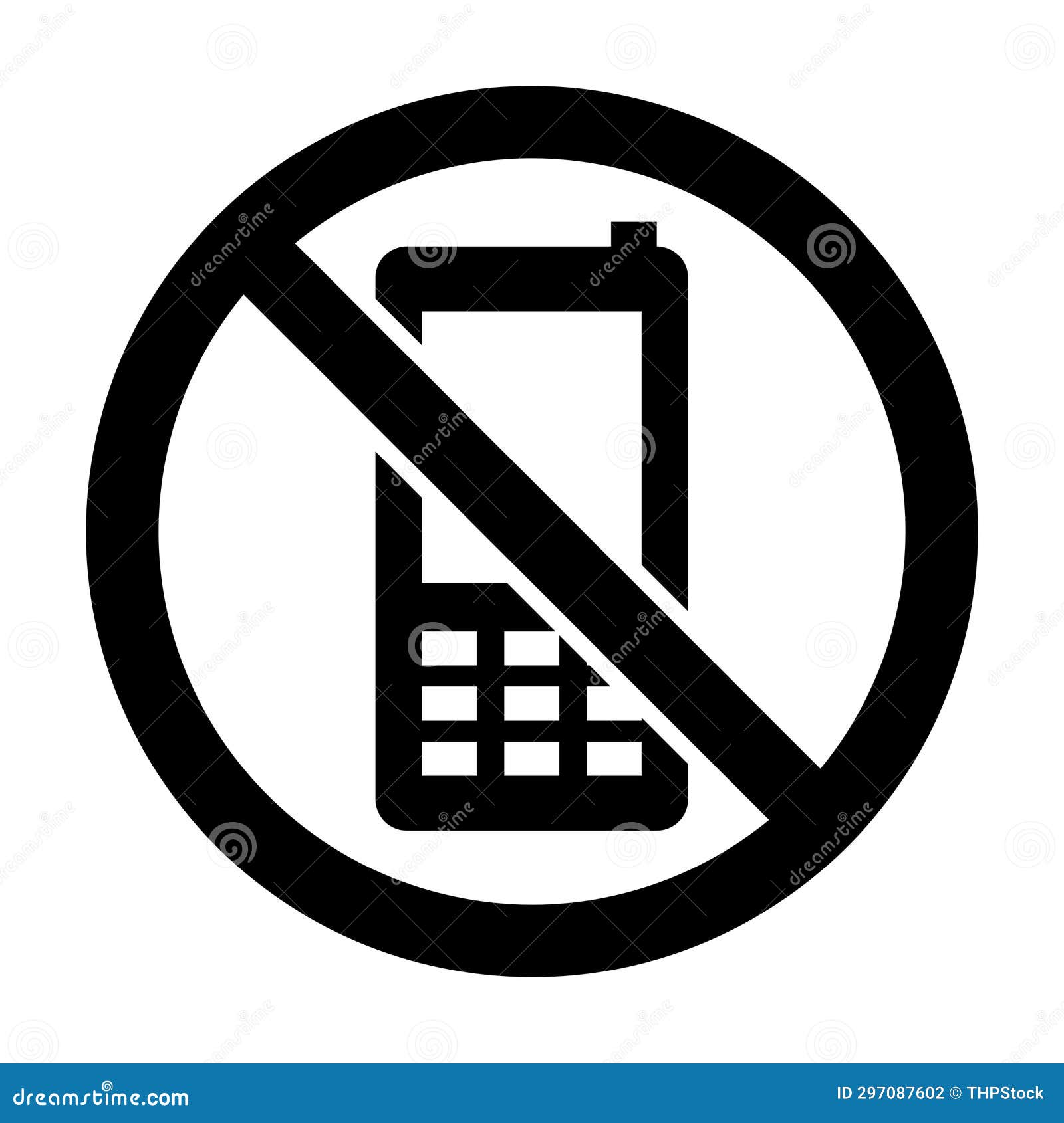 No Phones Sign Cartoon Vector | CartoonDealer.com #43850759