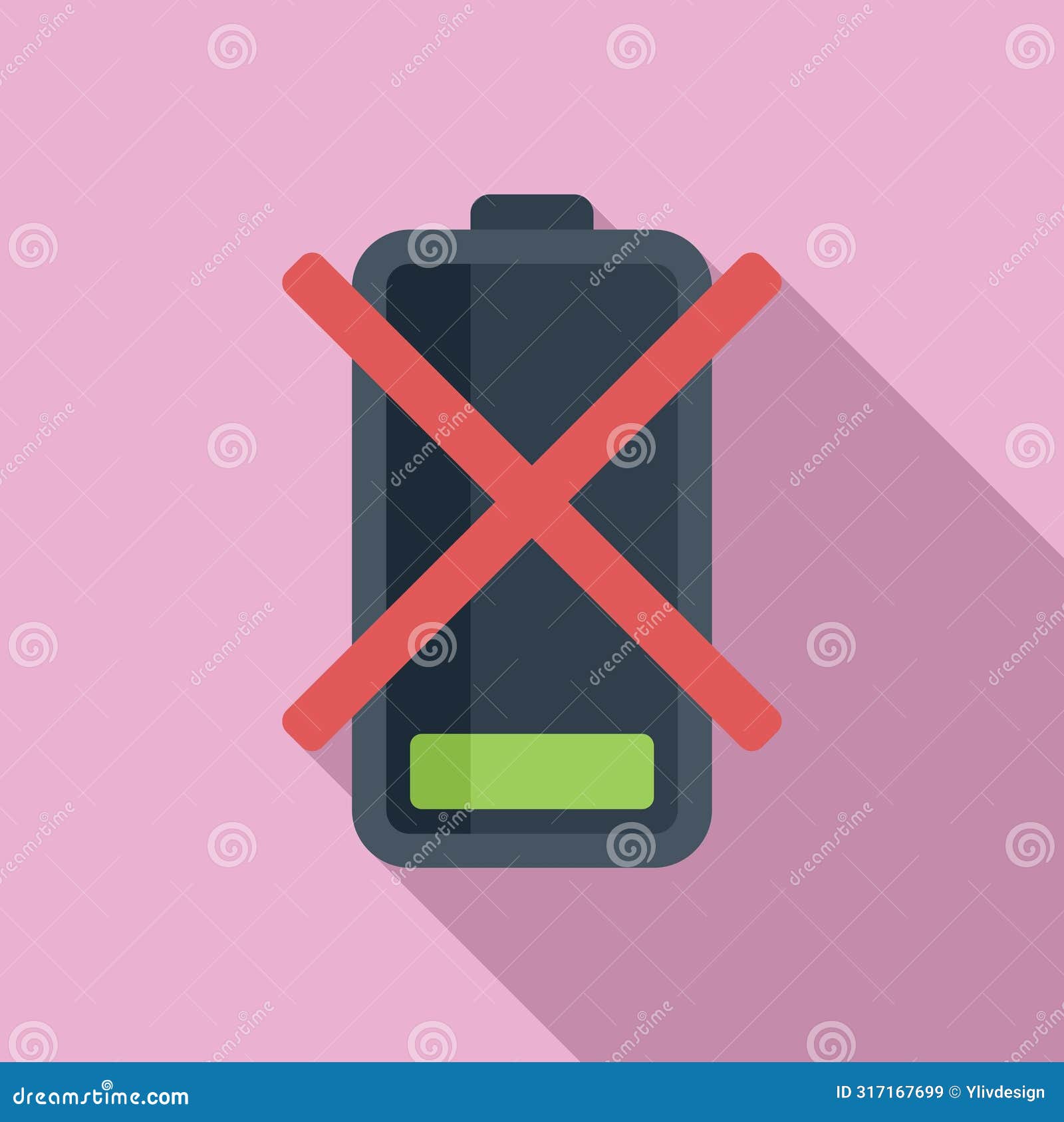 No Charging Battery Icon Flat Vector. Cell Gauge Mobile Stock Vector ...