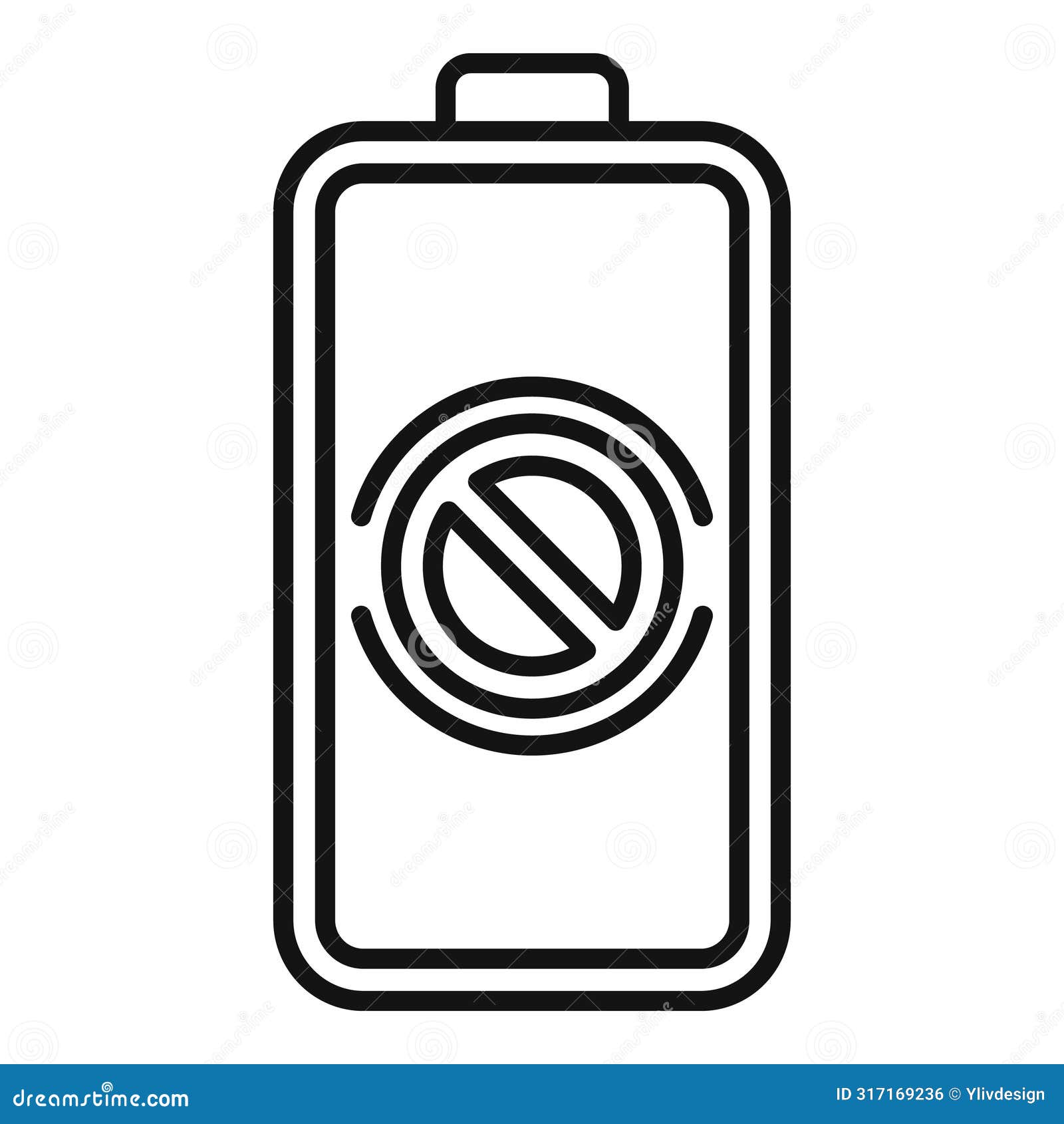No Charging Battery Icon Outline Vector. Low Power Stock Illustration ...