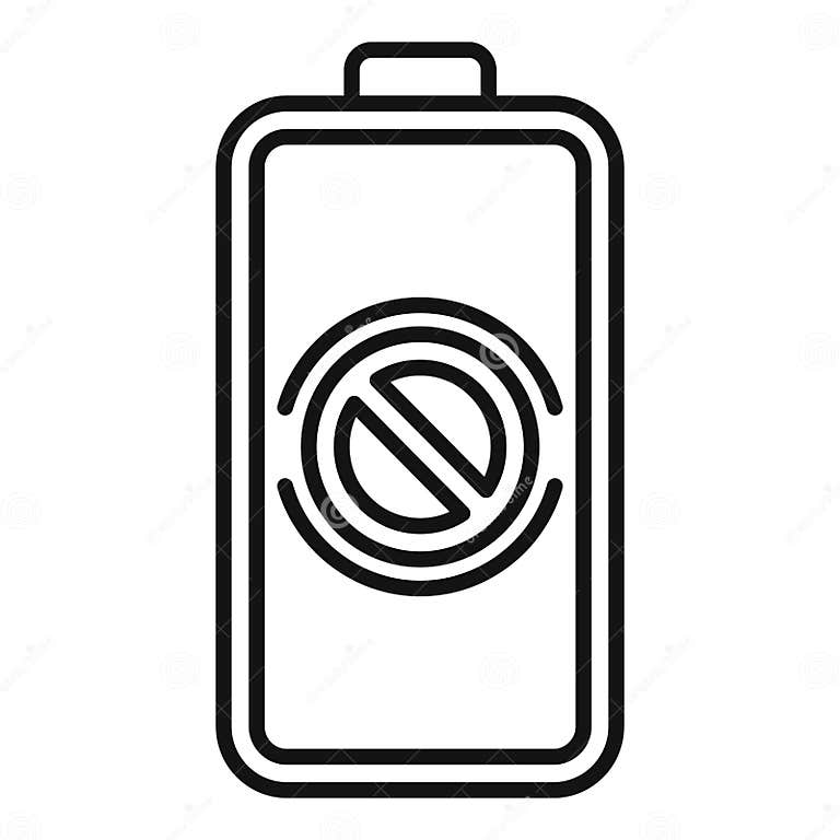 No Charging Battery Icon Outline Vector. Low Power Stock Illustration ...