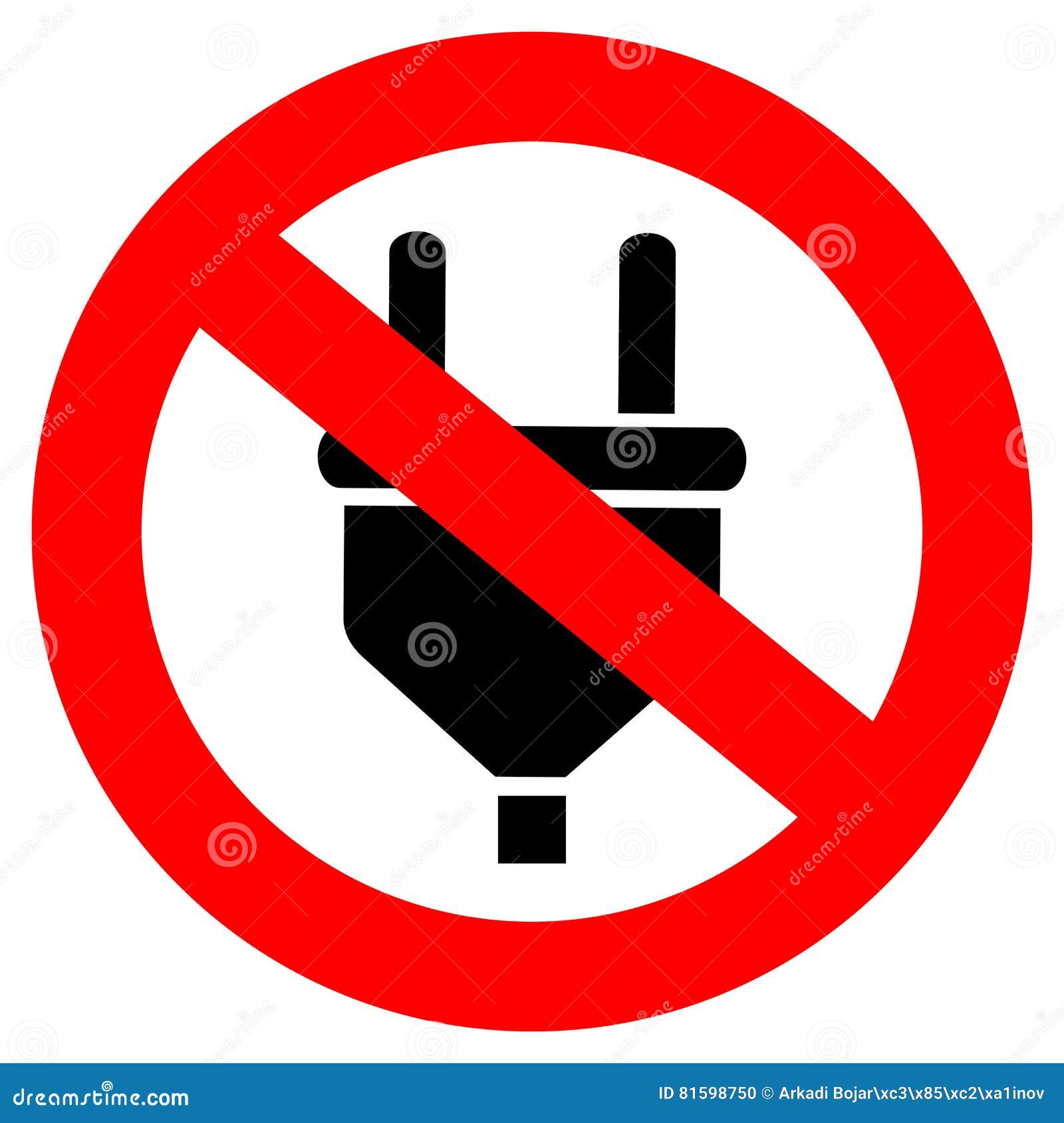 No charging vector sign stock vector. Illustration of power - 81598750