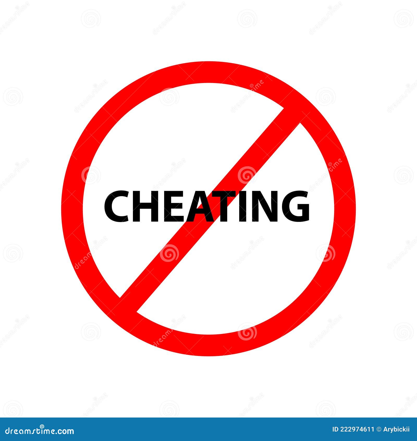 No Cheating, Written in English Stock Vector - Illustration of cheating ...