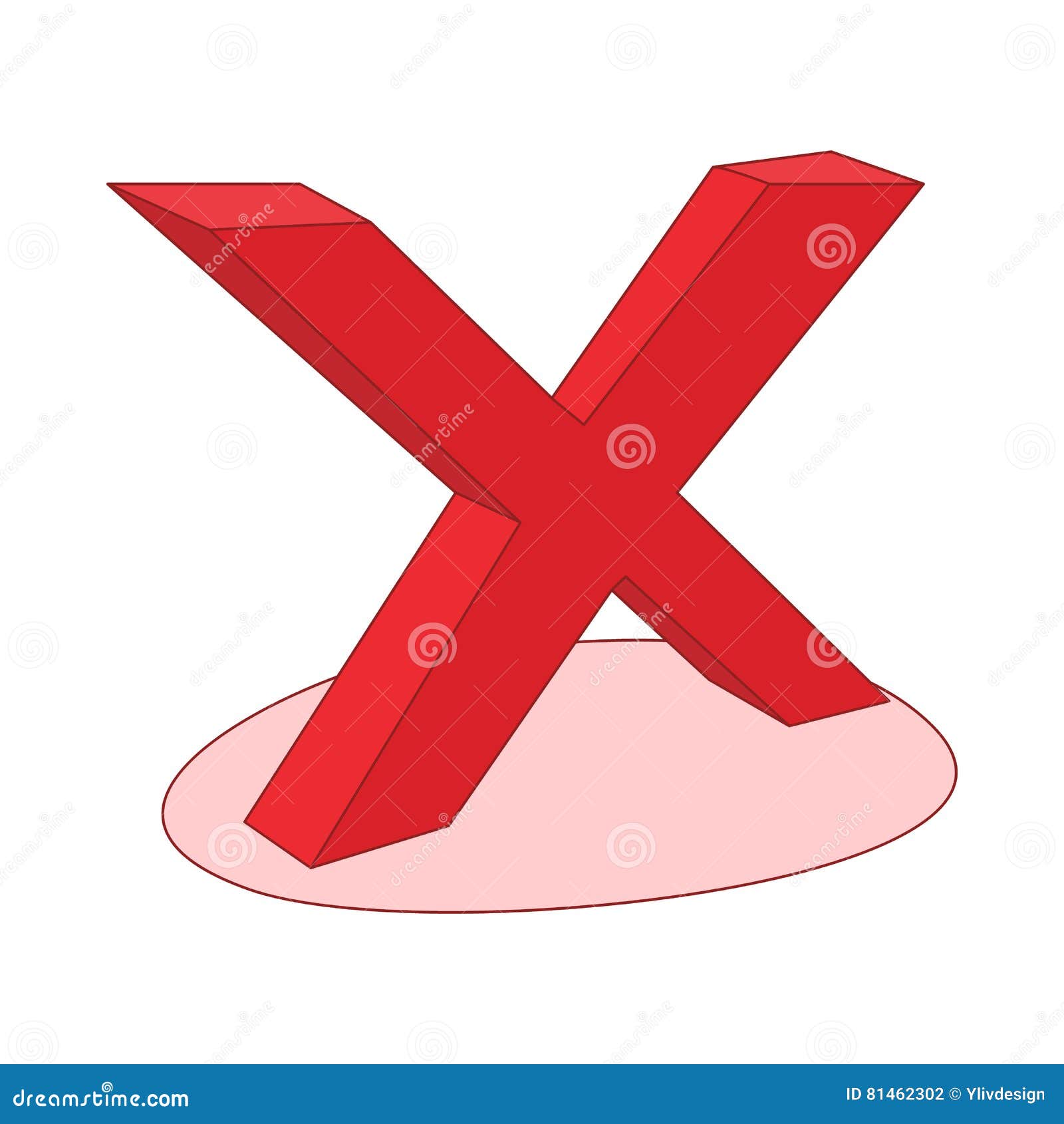 No Check Mark Icon, Cartoon Style Stock Vector - Illustration of ...