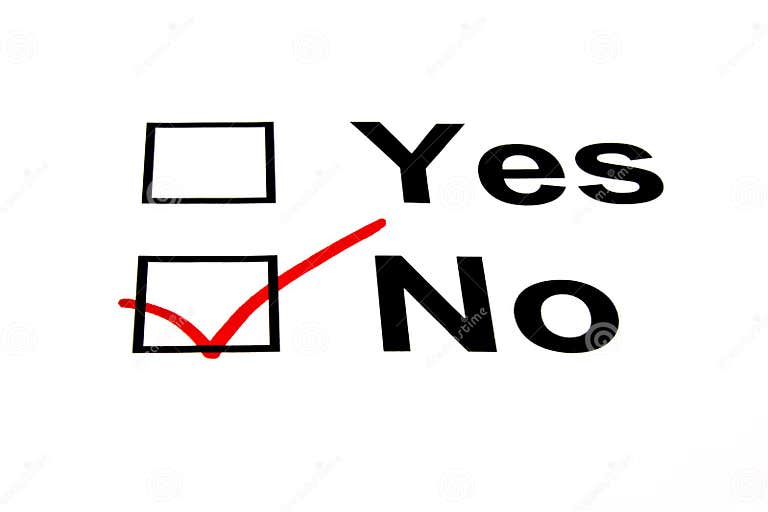 NO Checkbox Selected - Isolated on White Stock Photo - Image of ...