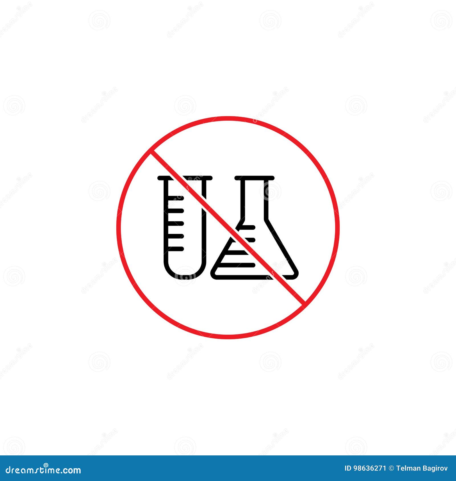 No Chemicals Experiment Sign On White Background Stock Illustration ...