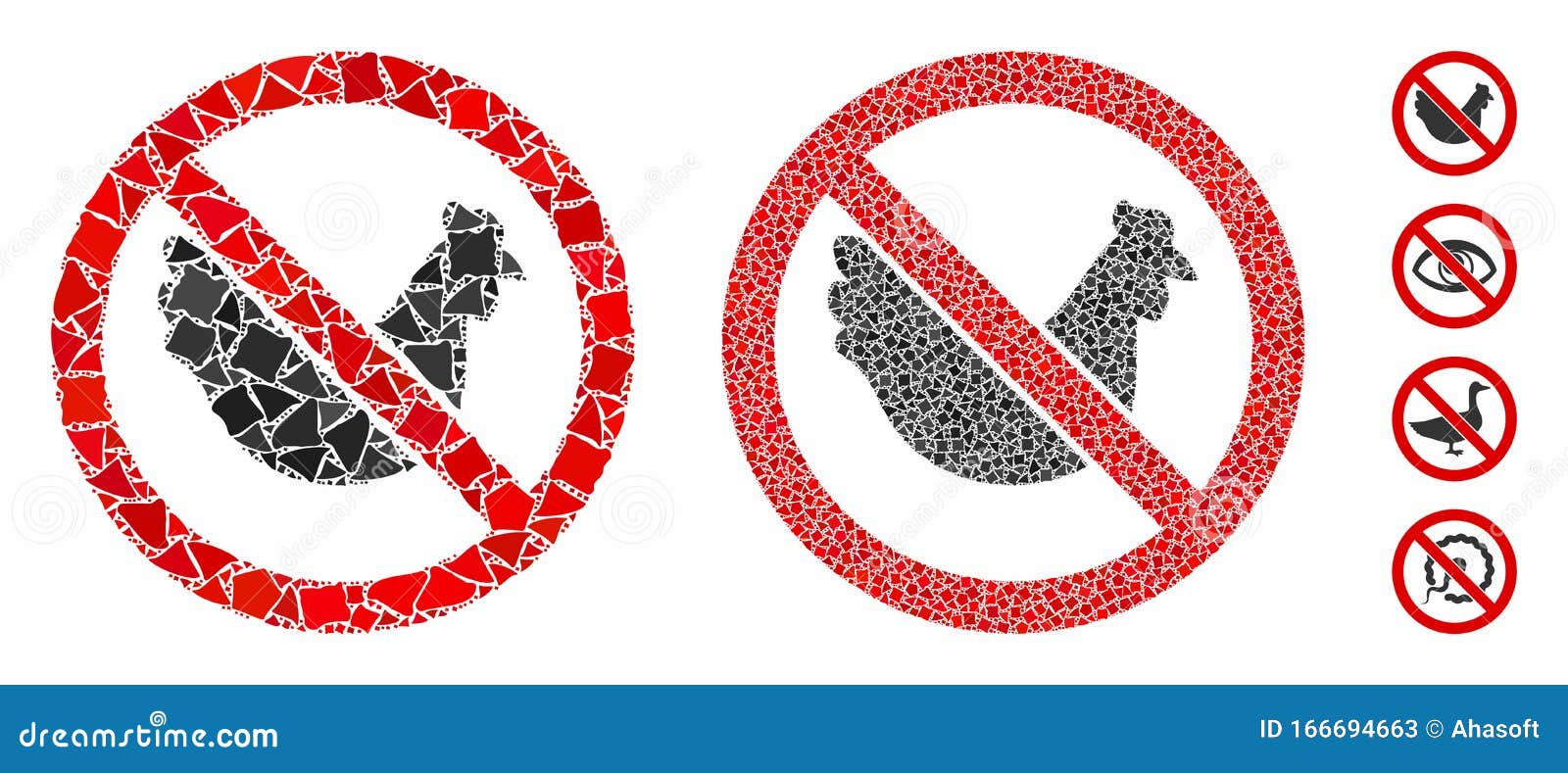 No Chicken Composition Icon of Unequal Pieces Stock Vector ...